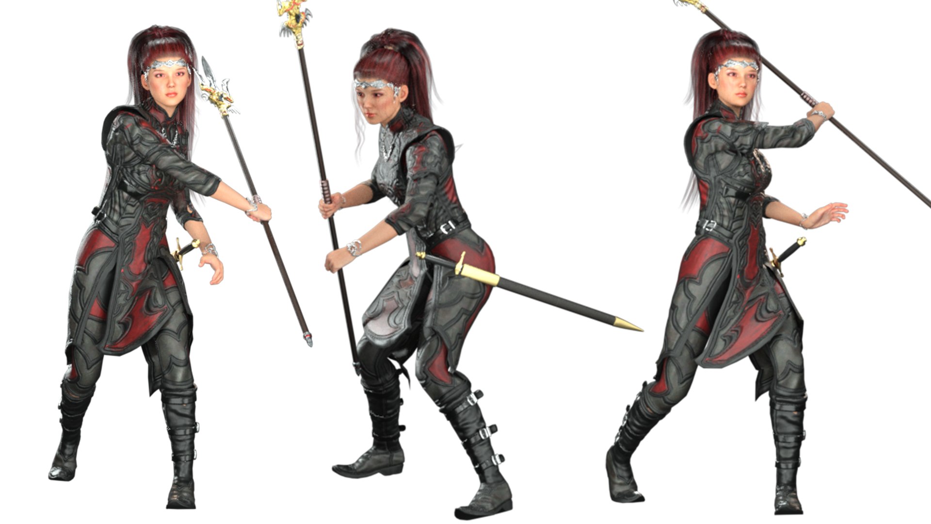 3D Realistic Rigged Warrior Female-Suji Model - TurboSquid 2112535