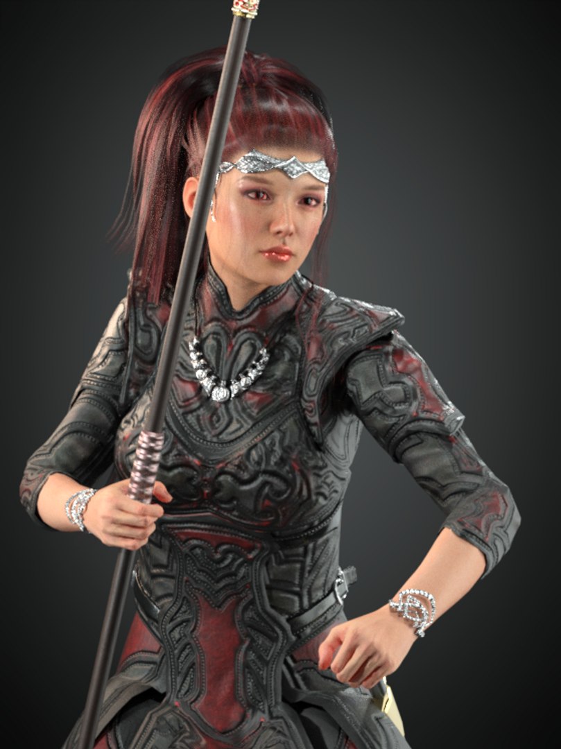 3D Realistic Rigged Warrior Female-Suji Model - TurboSquid 2112535