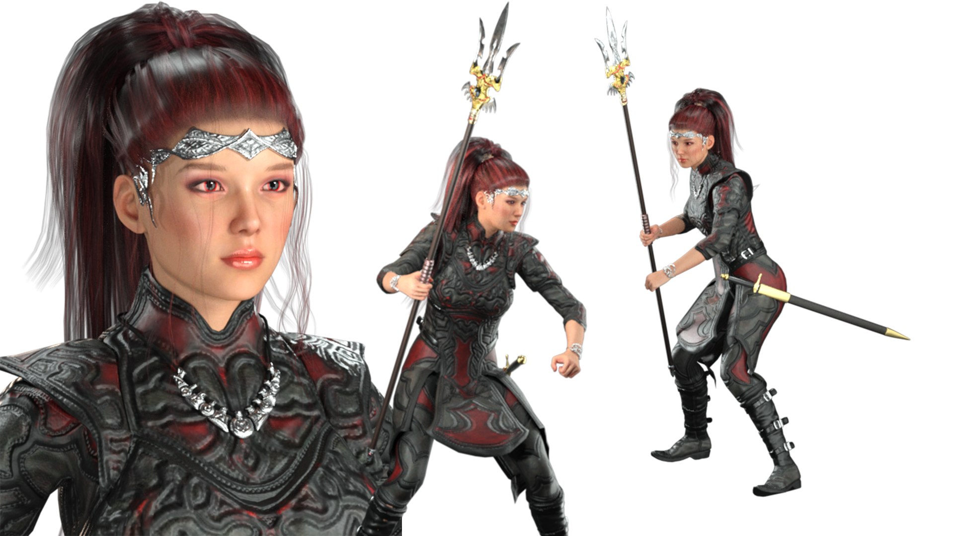 3D Realistic Rigged Warrior Female-Suji Model - TurboSquid 2112535