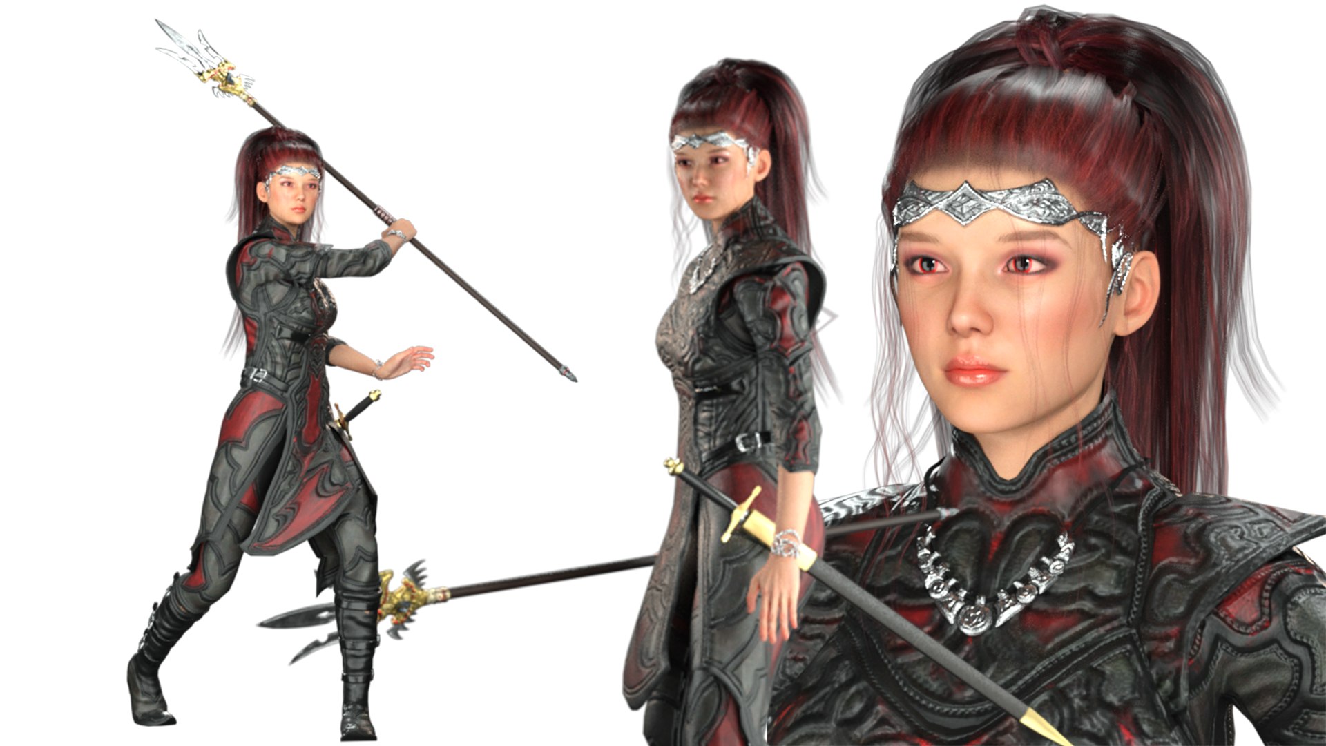 3D Realistic Rigged Warrior Female-Suji Model - TurboSquid 2112535