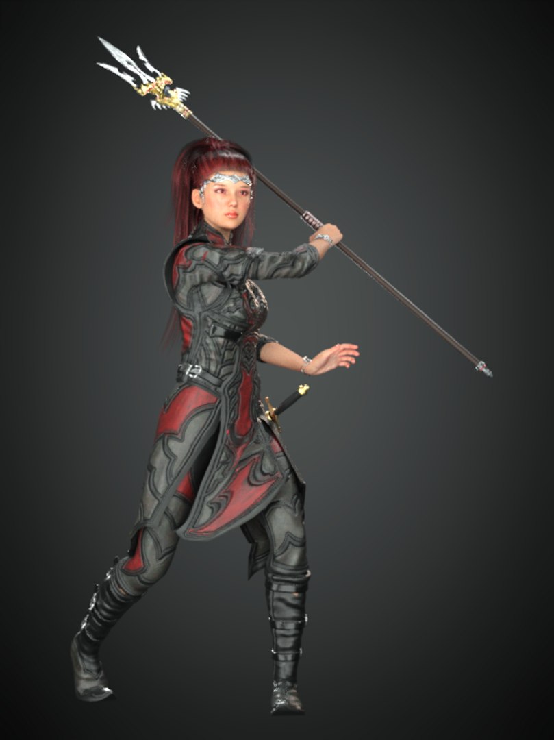 3D Realistic Rigged Warrior Female-Suji Model - TurboSquid 2112535