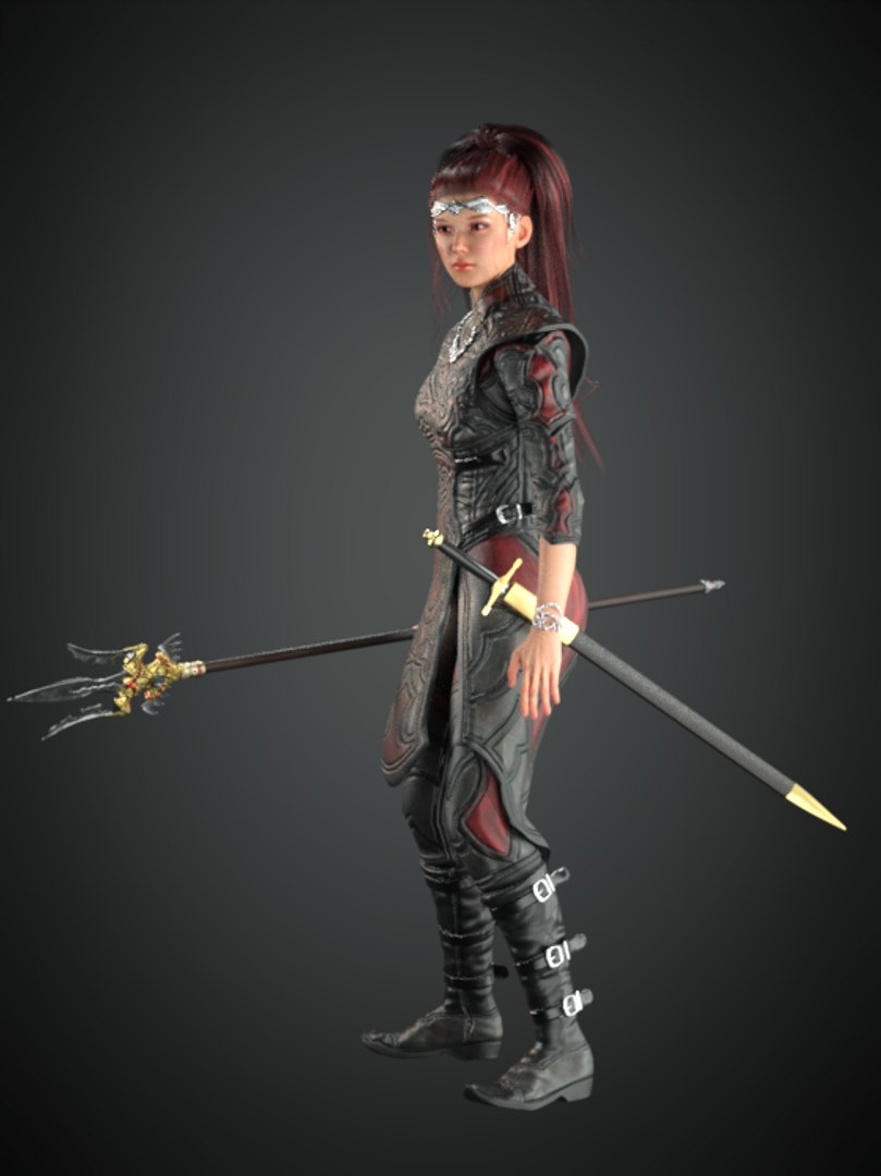 3D Realistic Rigged Warrior Female-Suji Model - TurboSquid 2112535