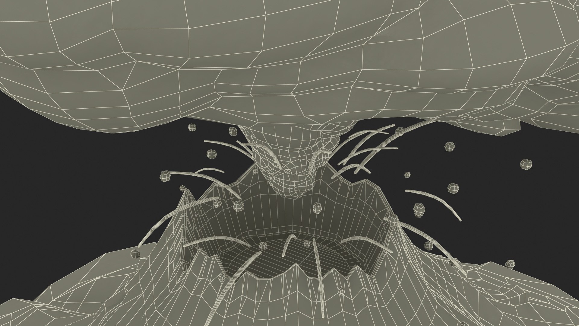 Stylized Erupting Volcano Gray 3D - TurboSquid 2270159