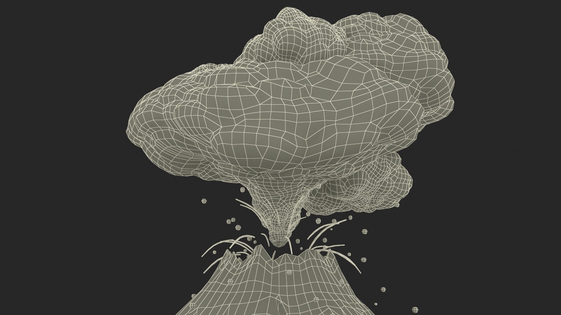 Stylized Erupting Volcano Gray 3D - TurboSquid 2270159