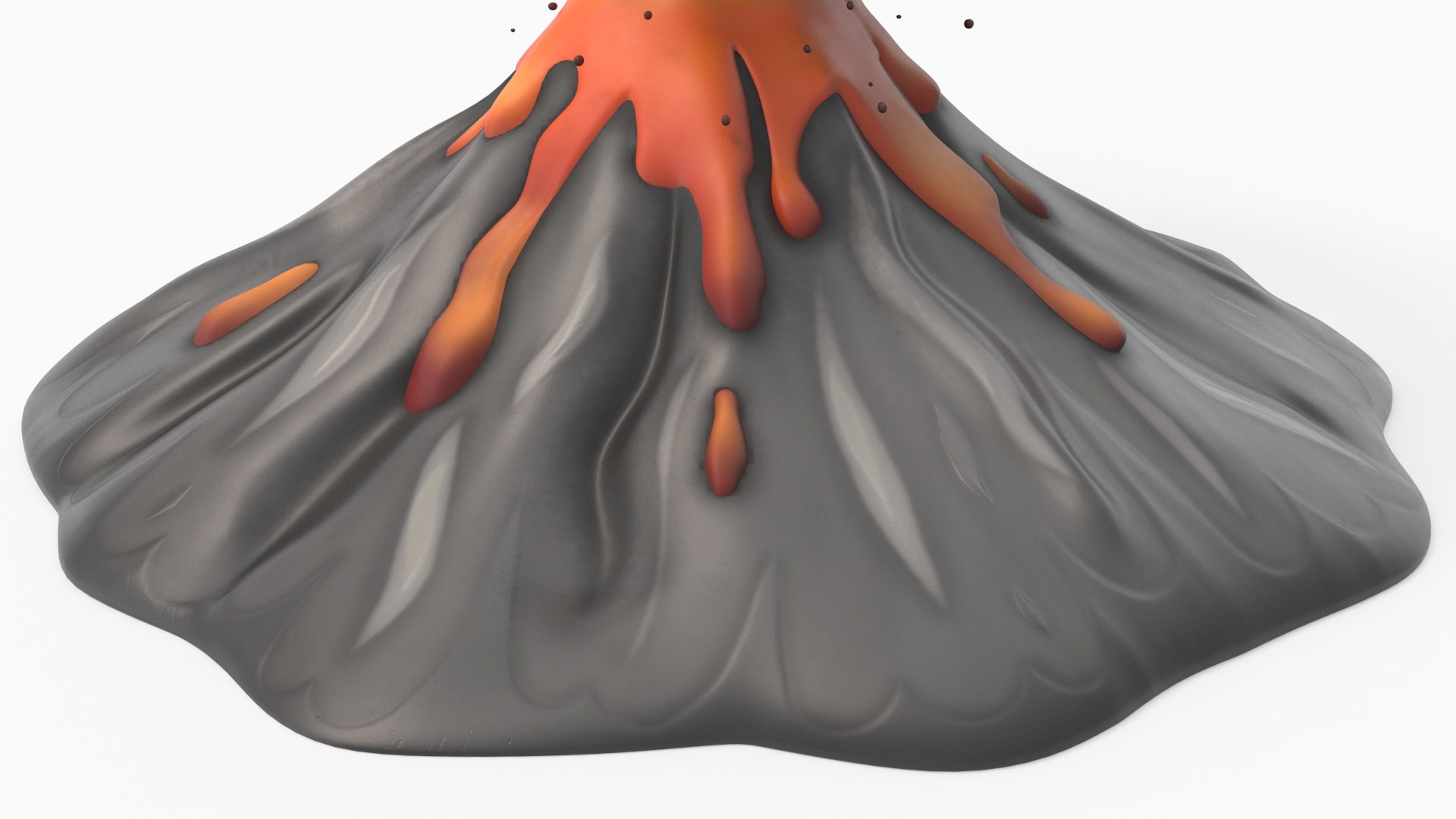 Stylized Erupting Volcano Gray 3D - TurboSquid 2270159