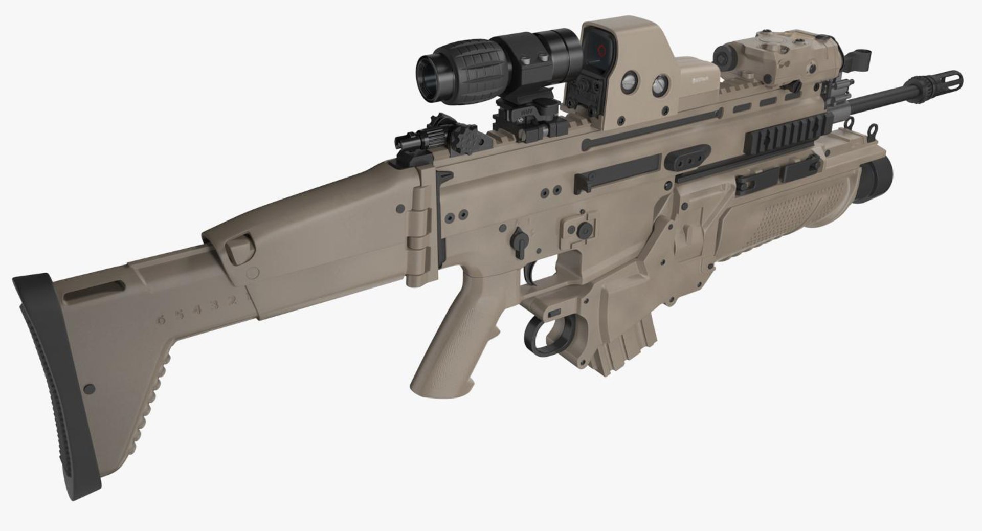 3D Assault Rifle Fn Scar-h Model - TurboSquid 1163449