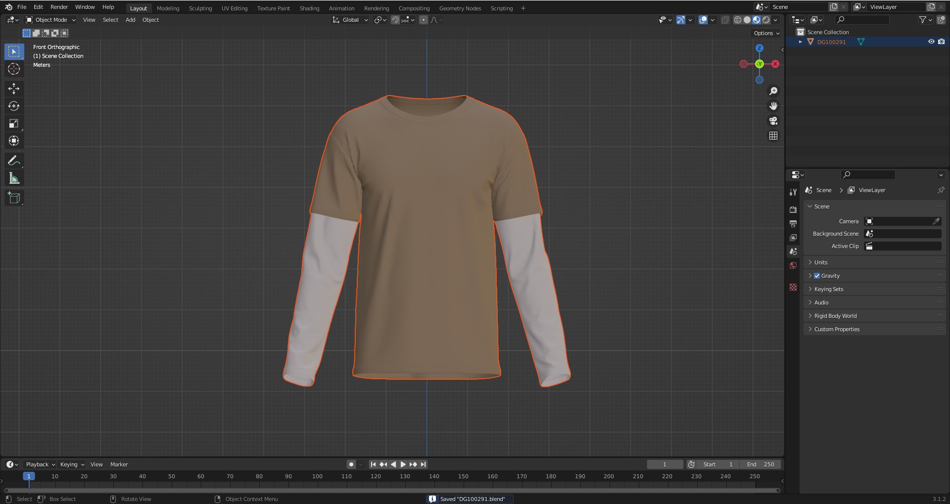 3D Full Sleeve Casual T-Shirt for Men model - TurboSquid 2124867