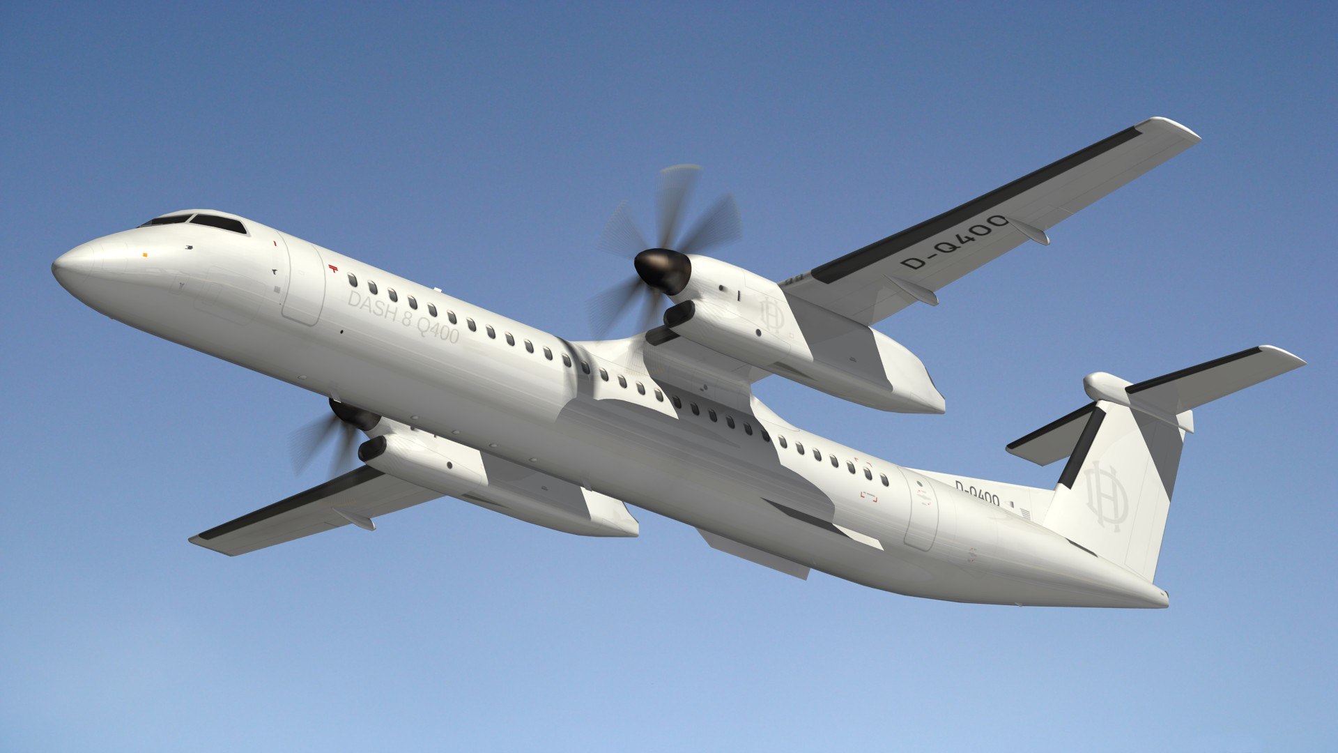 3D Model Dash 8 Q400 White Livery - TurboSquid 2158992