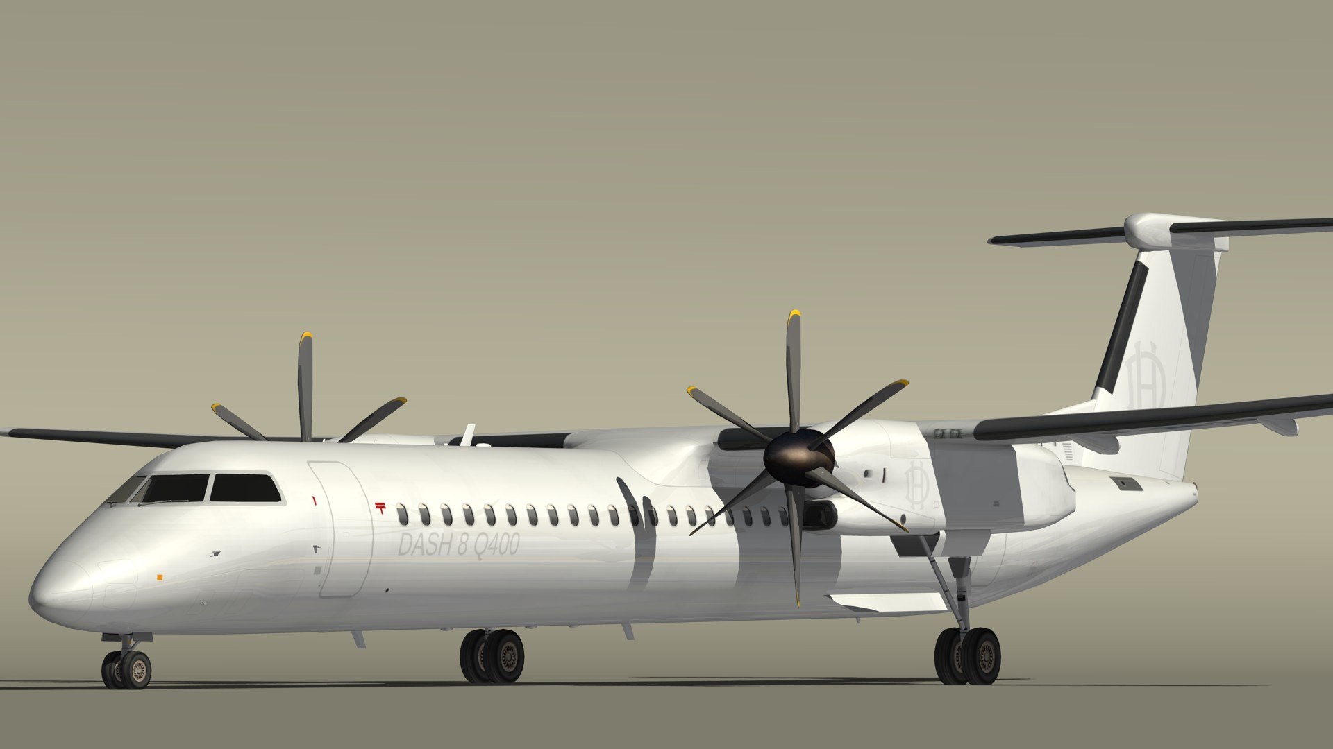 3D Model Dash 8 Q400 White Livery - TurboSquid 2158992
