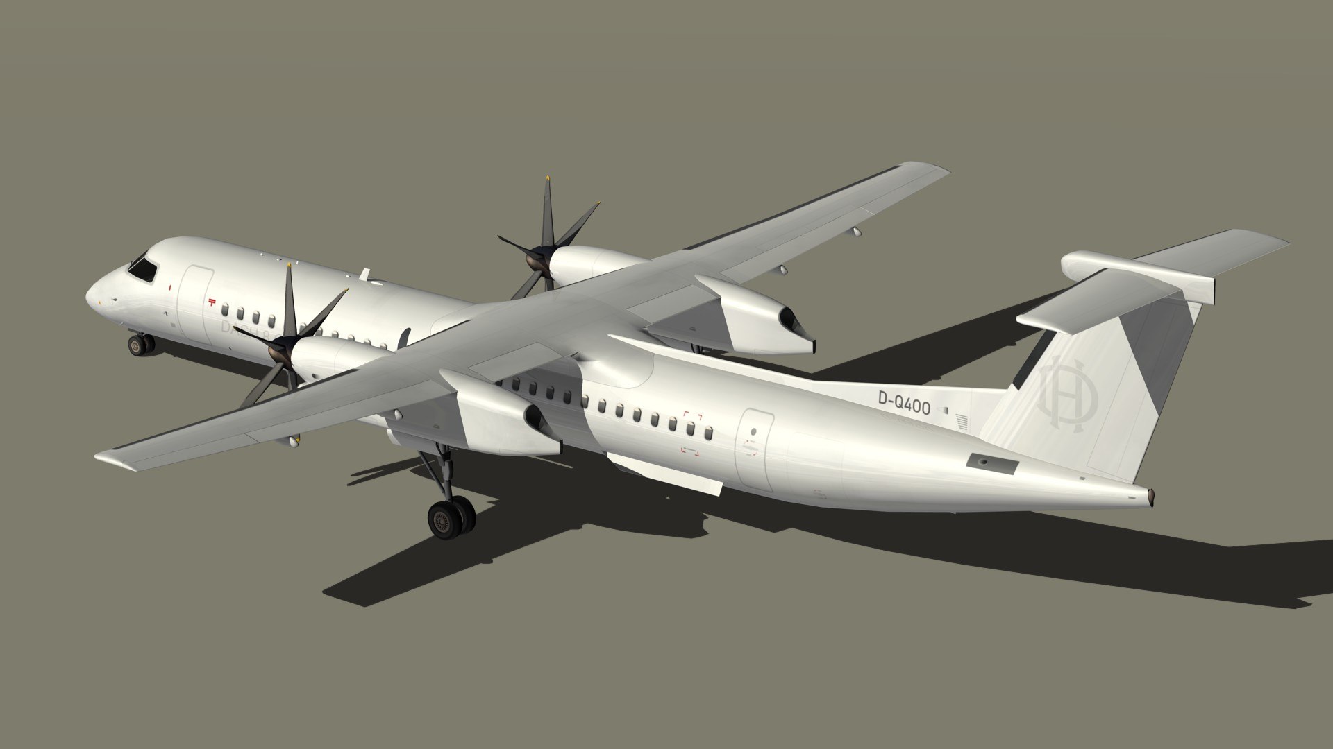 3D Model Dash 8 Q400 White Livery - TurboSquid 2158992