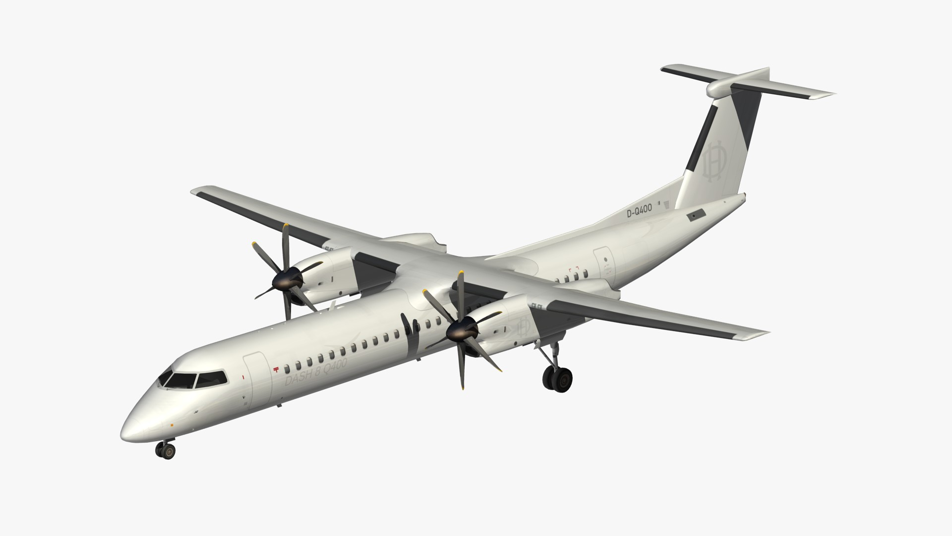 3D Model Dash 8 Q400 White Livery - TurboSquid 2158992