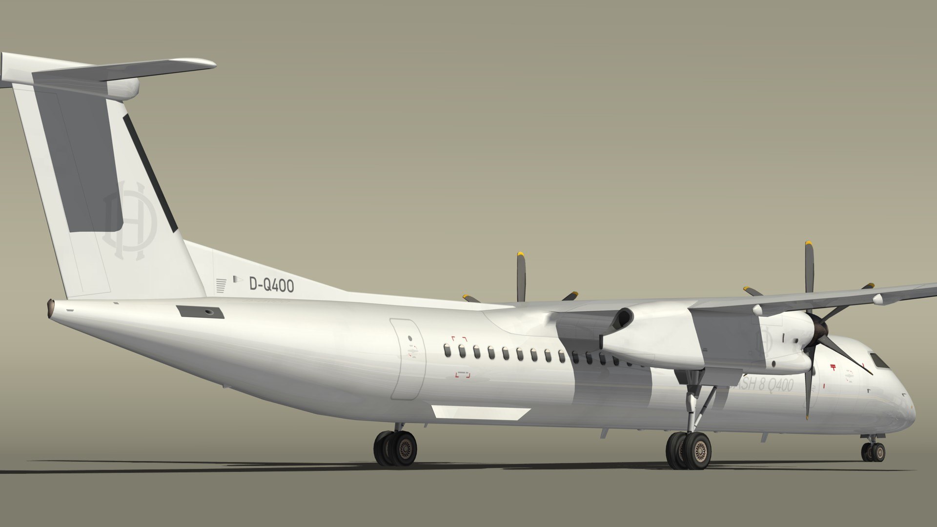 3D Model Dash 8 Q400 White Livery - TurboSquid 2158992