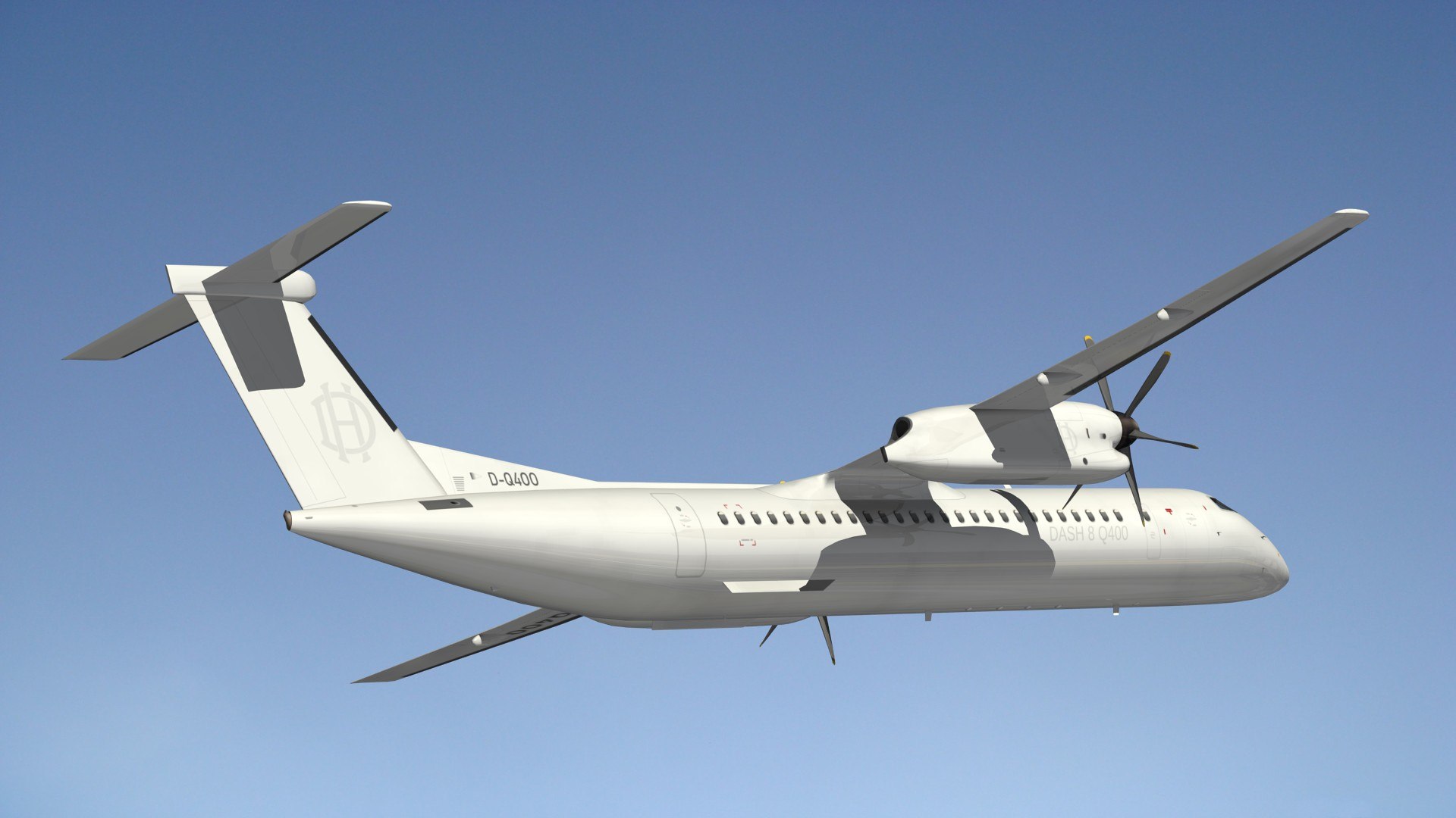 3D Model Dash 8 Q400 White Livery - TurboSquid 2158992