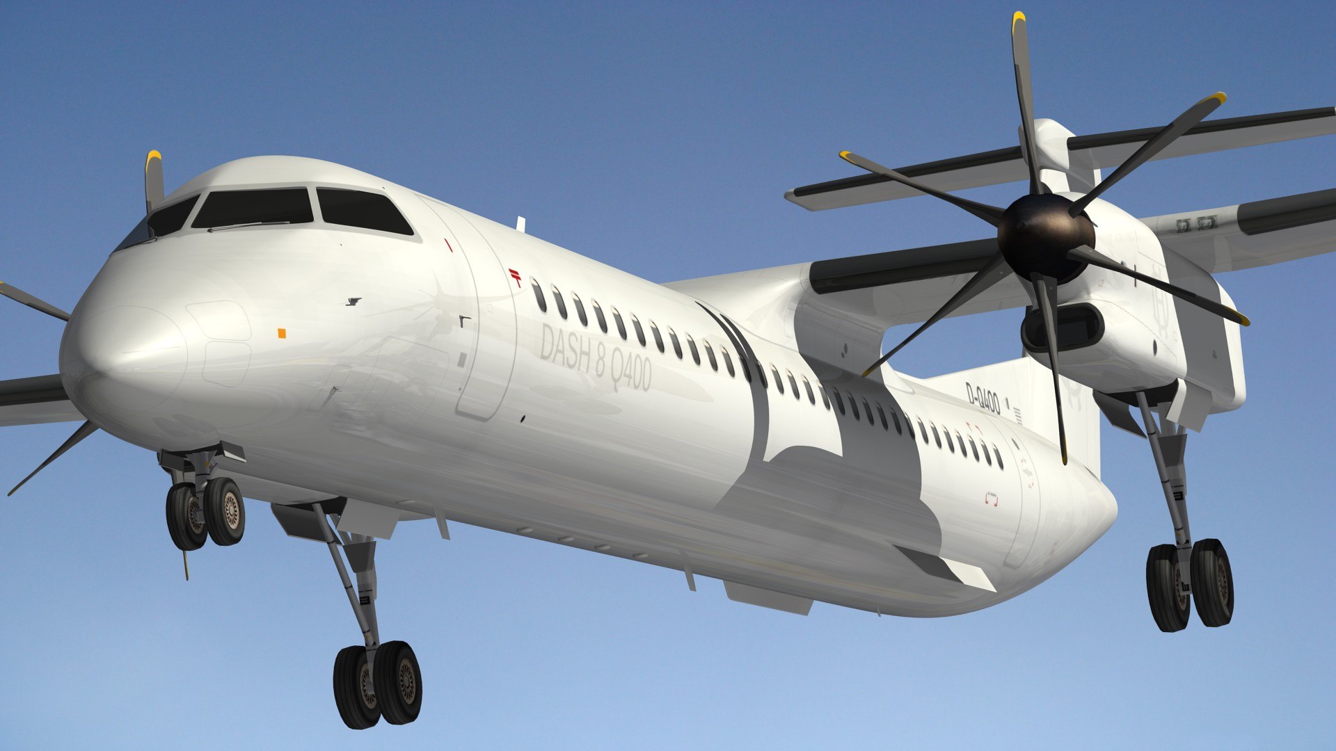 3D Model Dash 8 Q400 White Livery - TurboSquid 2158992