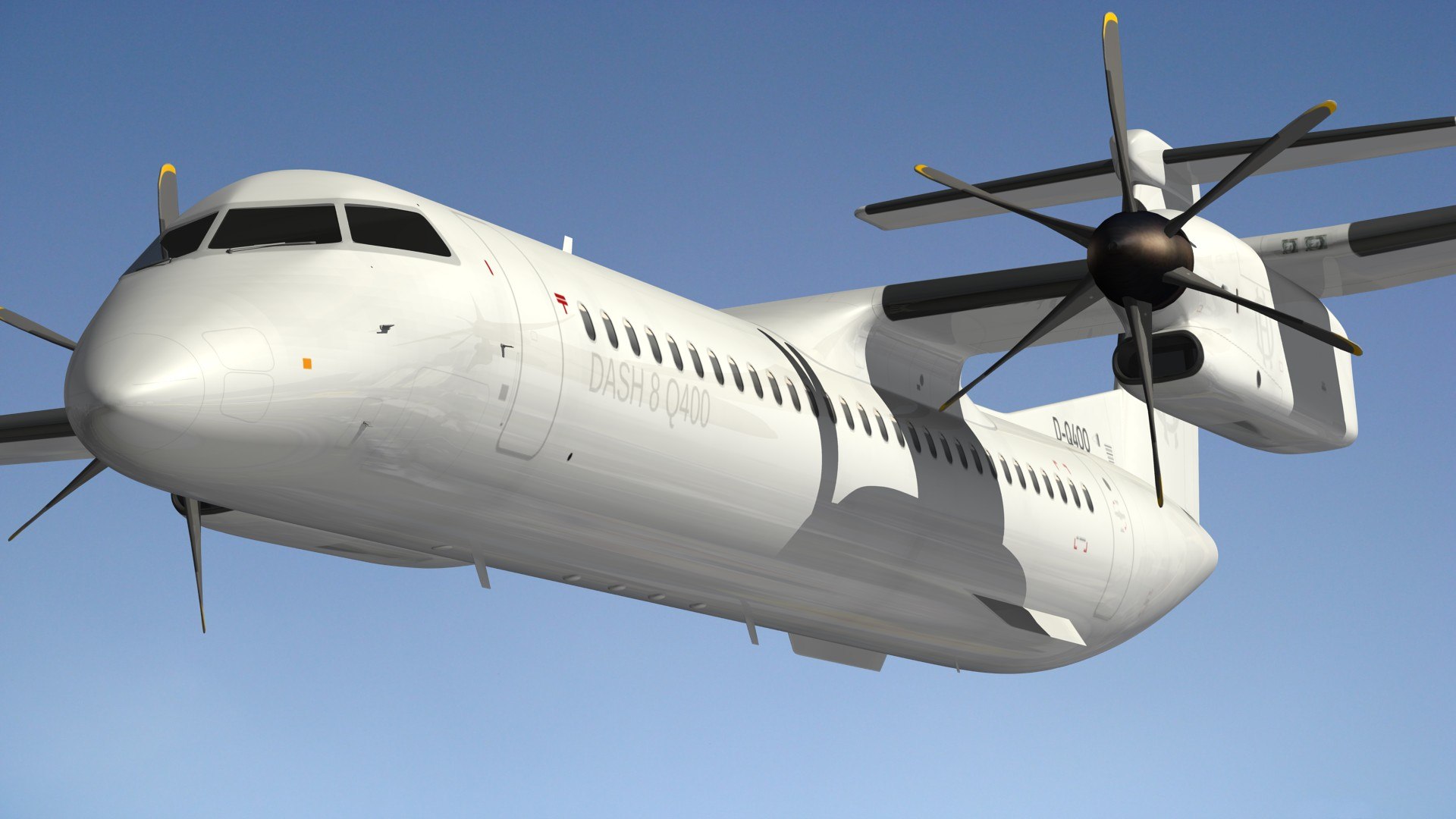 3D Model Dash 8 Q400 White Livery - TurboSquid 2158992