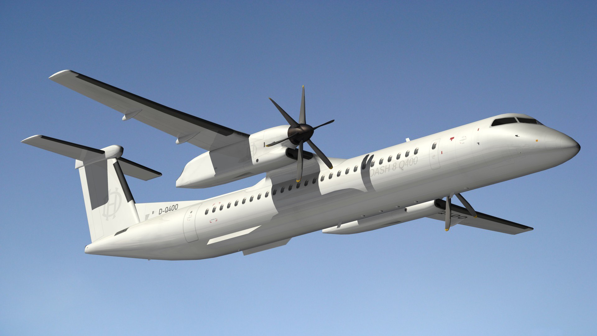 3D Model Dash 8 Q400 White Livery - TurboSquid 2158992