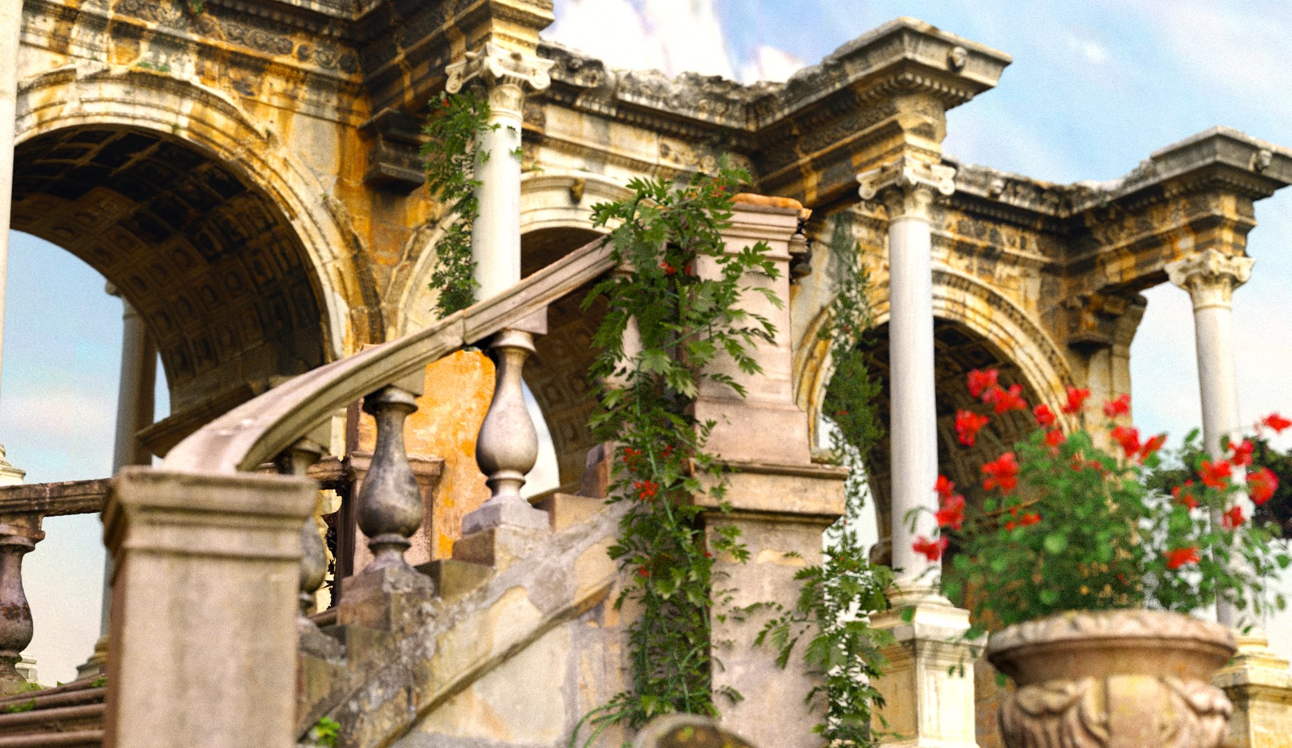 3D Model Italian Temple Garden - TurboSquid 1790466