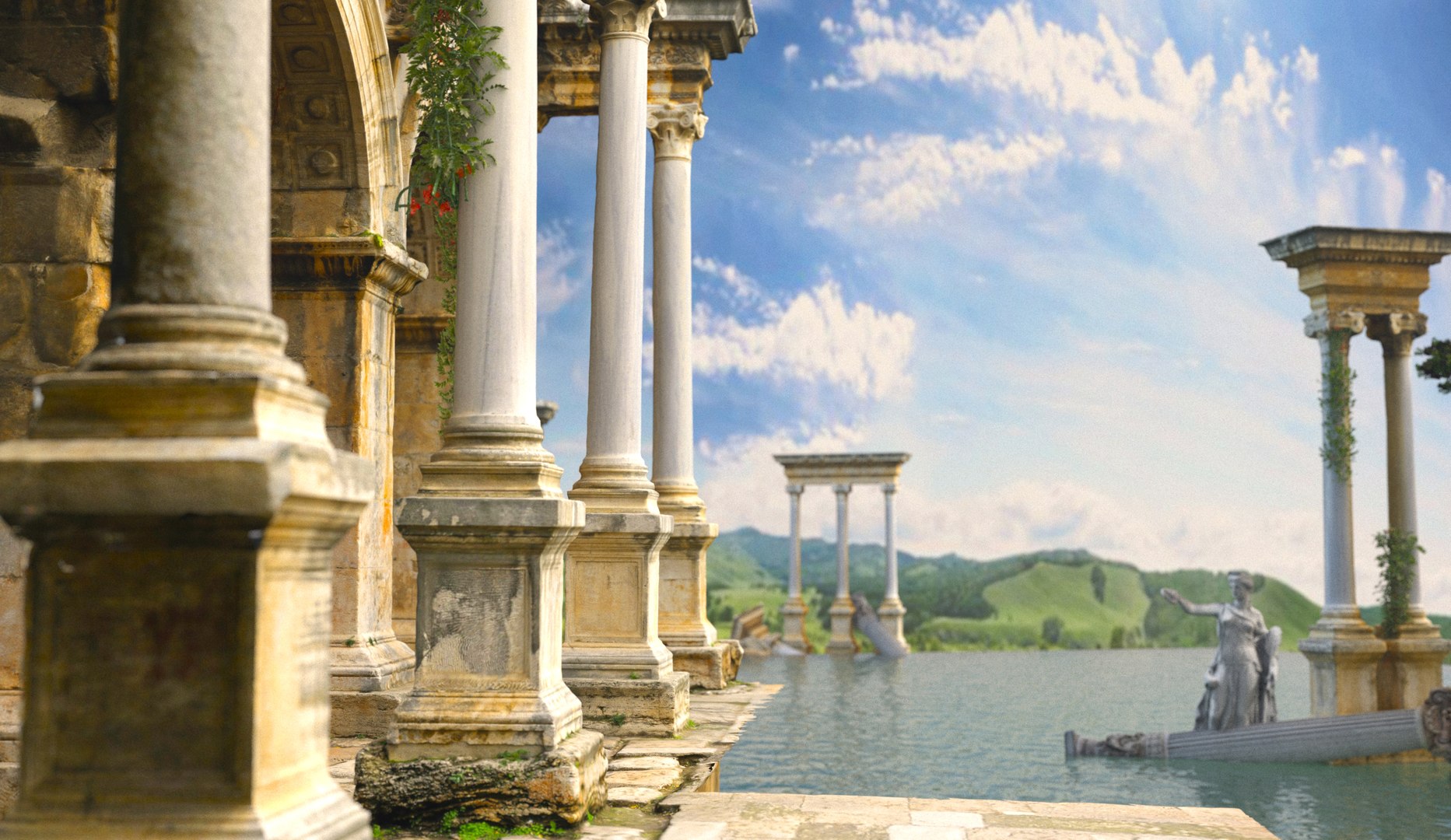 3D Model Italian Temple Garden - TurboSquid 1790466