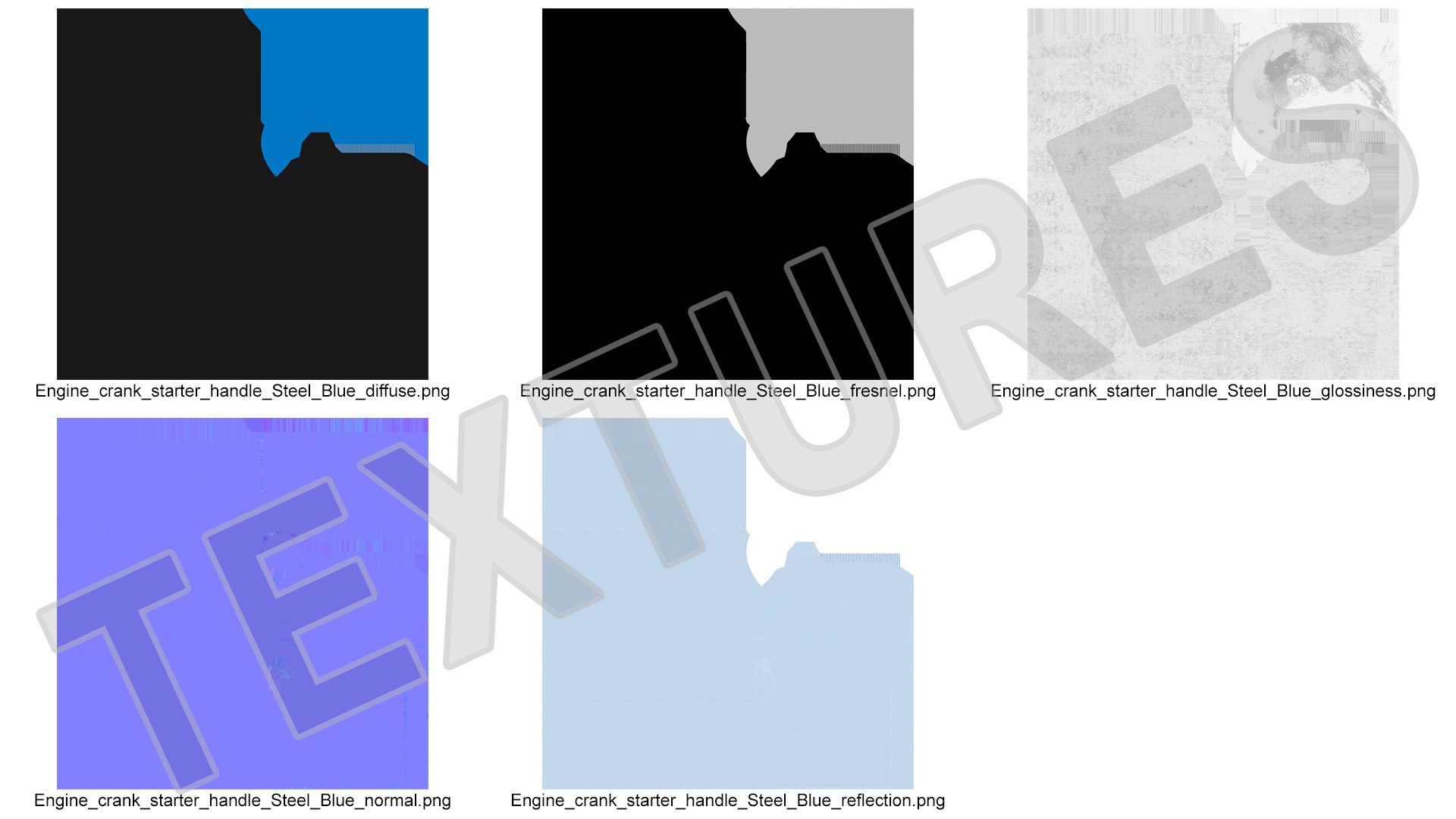 Engine Crank Starter Handle Blue 3D Model - TurboSquid 1912212