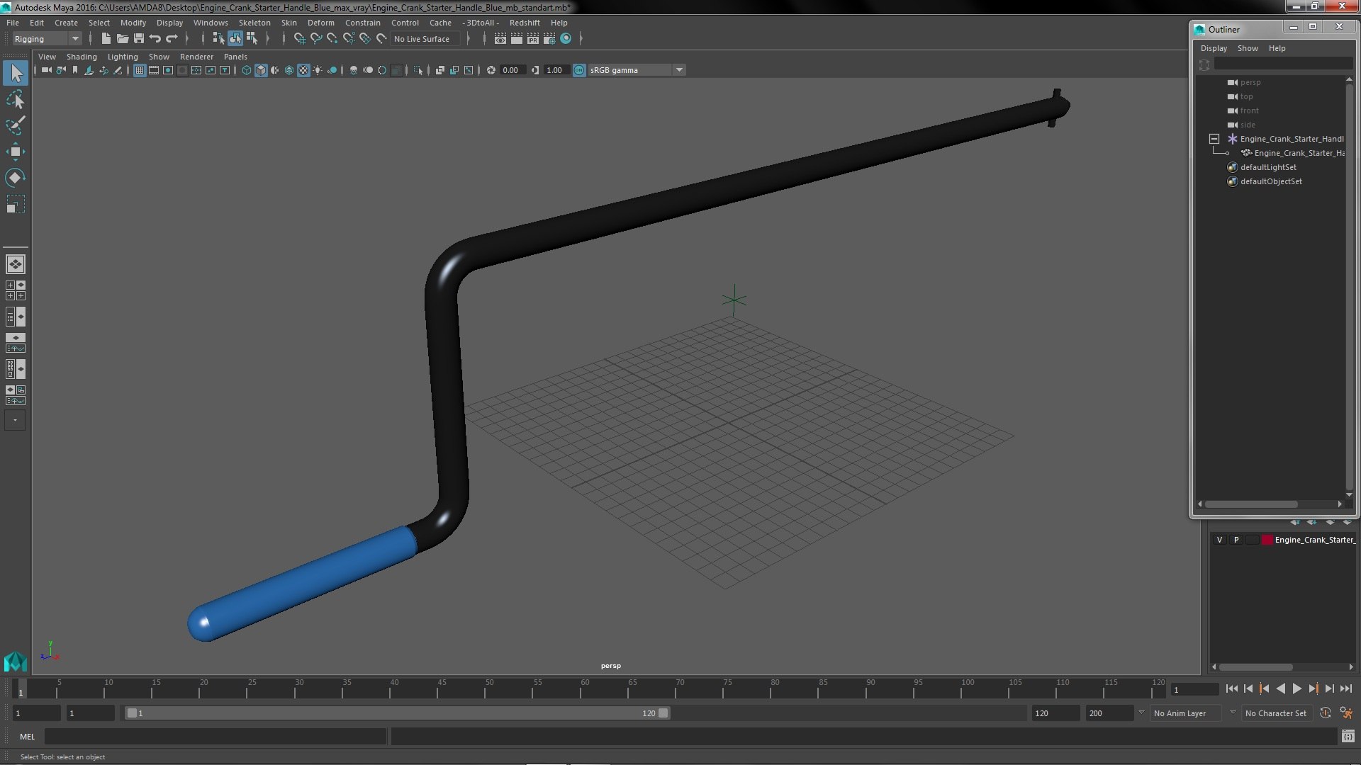 Engine Crank Starter Handle Blue 3D Model - TurboSquid 1912212