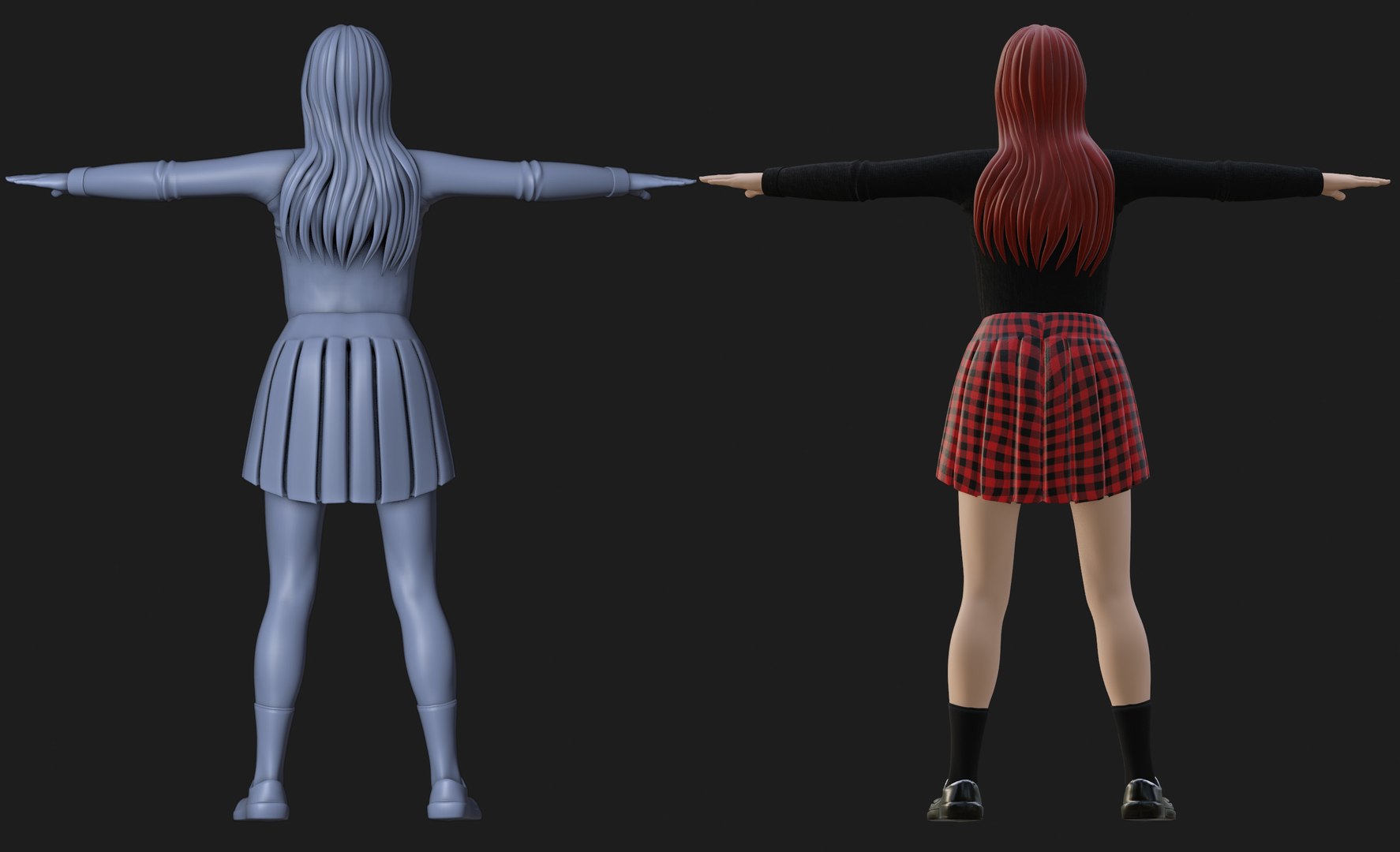 3D Anime Goth Girl - Rigged Model - TurboSquid 2309624