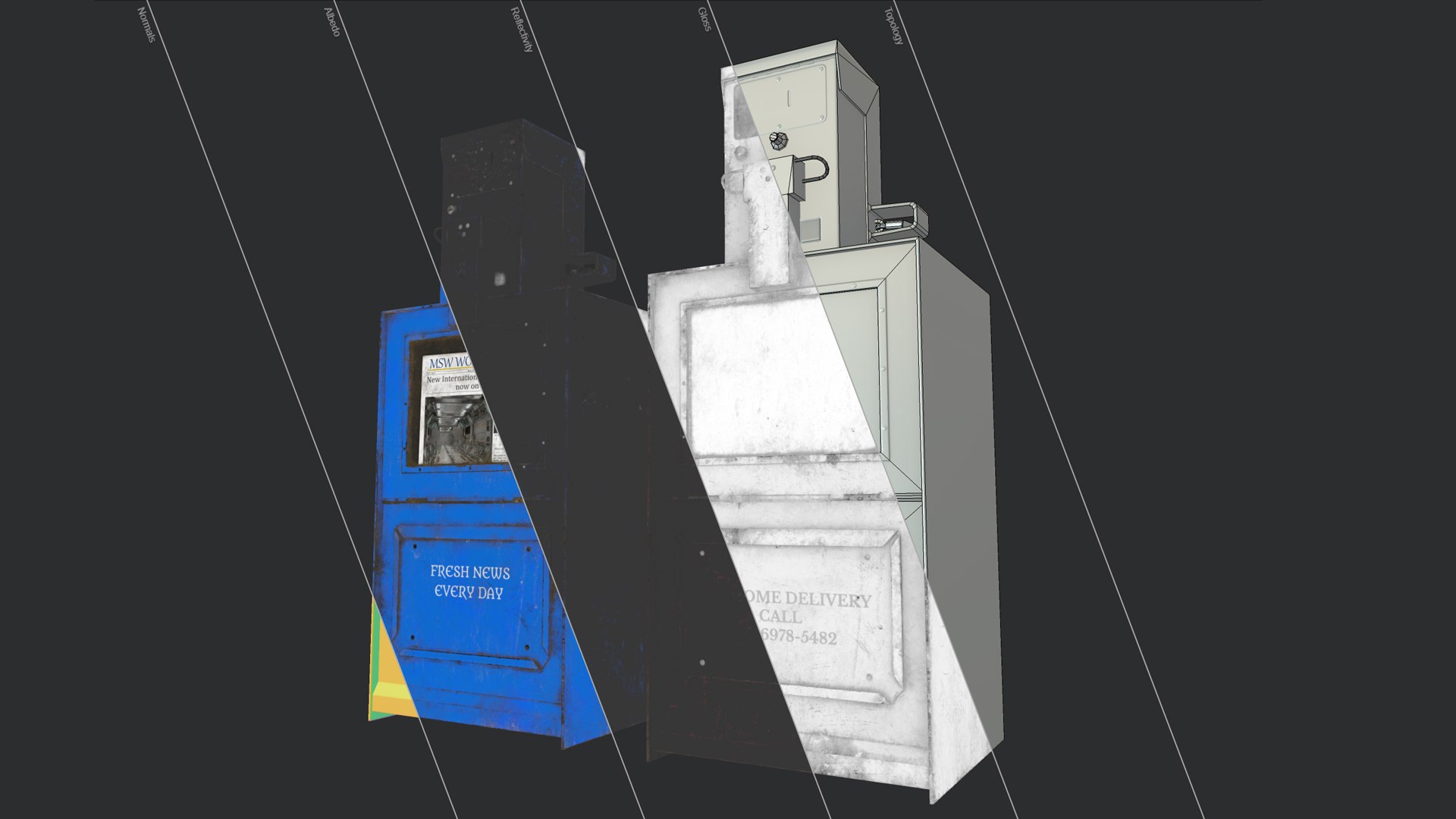 Newspaper dispenser 3D model - TurboSquid 1700163