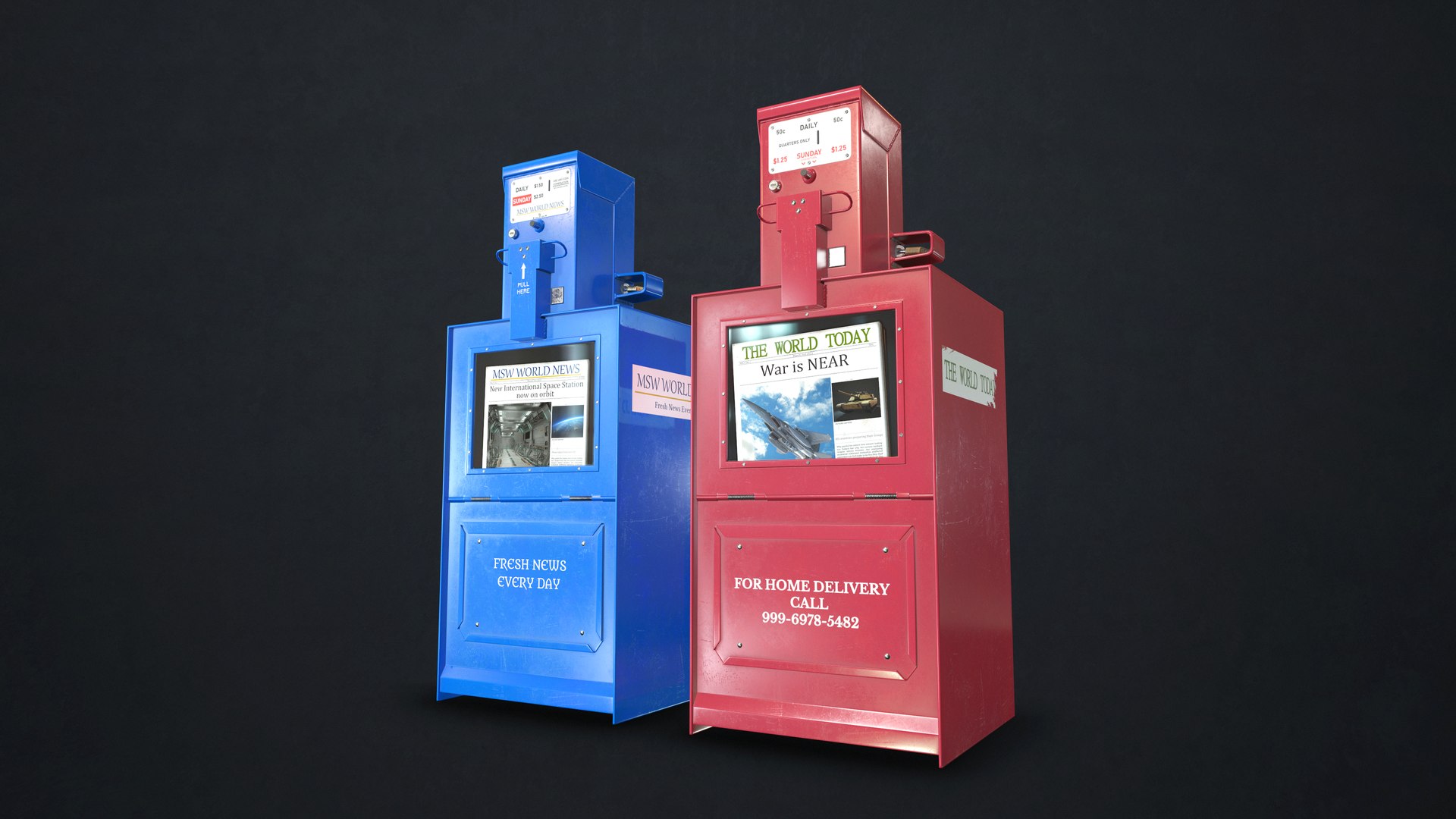 Newspaper dispenser 3D model - TurboSquid 1700163
