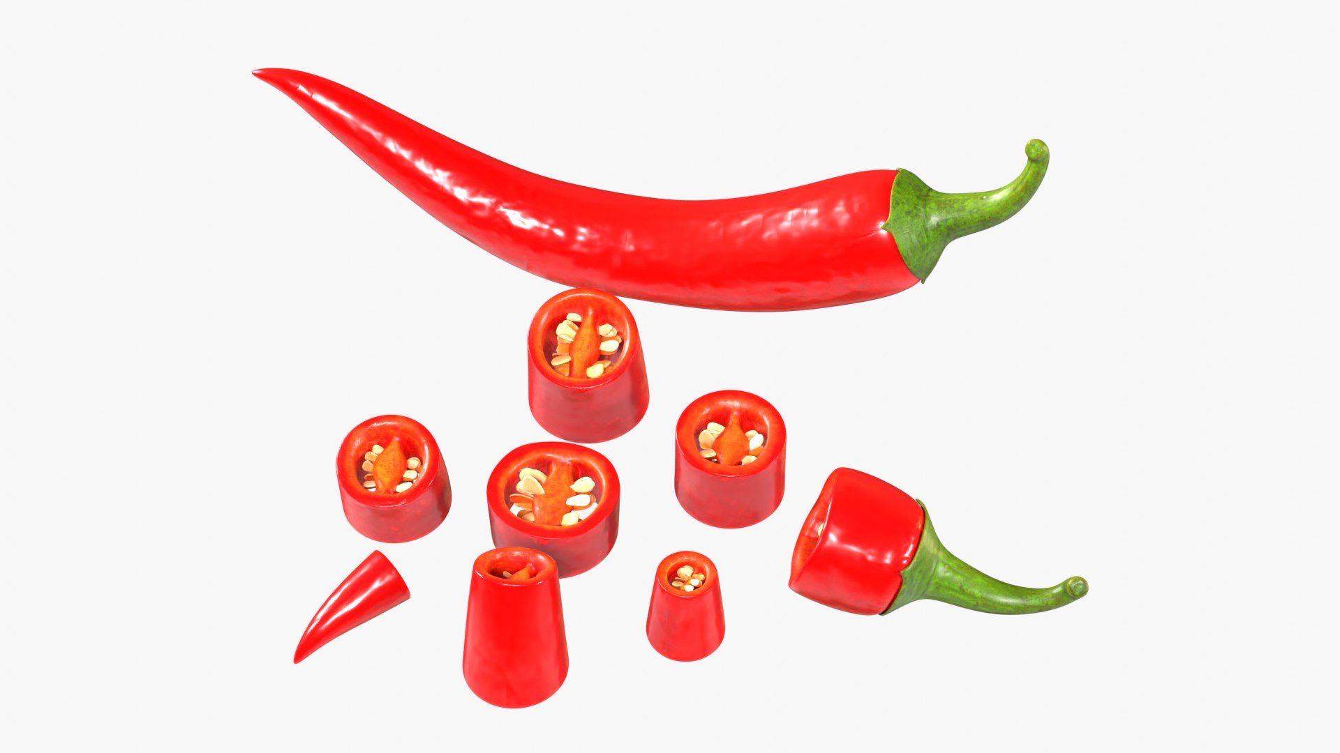 Chopped Red Chili 3D Model - TurboSquid 2252977