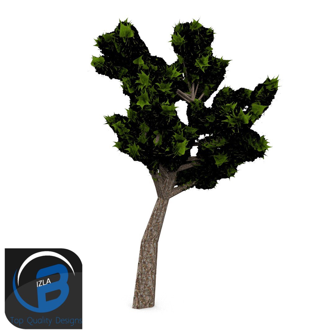 3d tree leaf