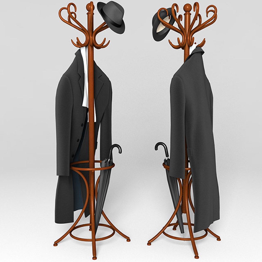 Coat Rack Clothes 3d Model