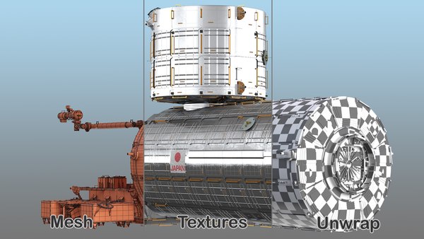Iss japanese experiment module model - TurboSquid 1611301