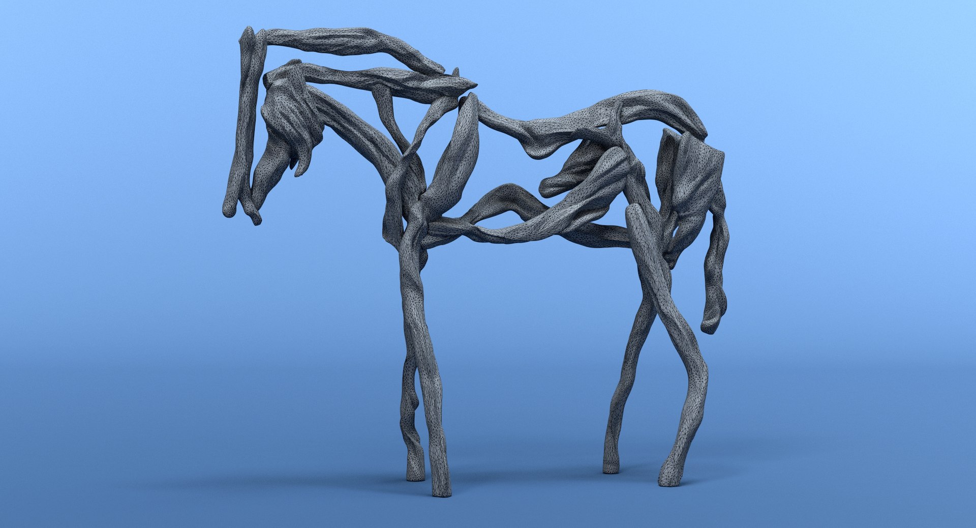 3d Horse Wooden Sculpture Wood Model