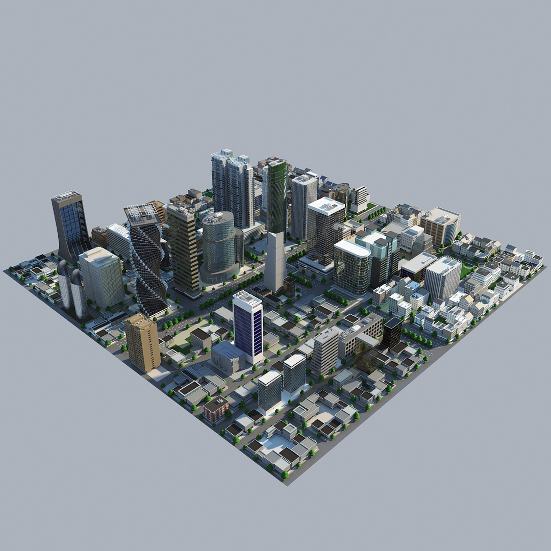 3d max city block cityscapes