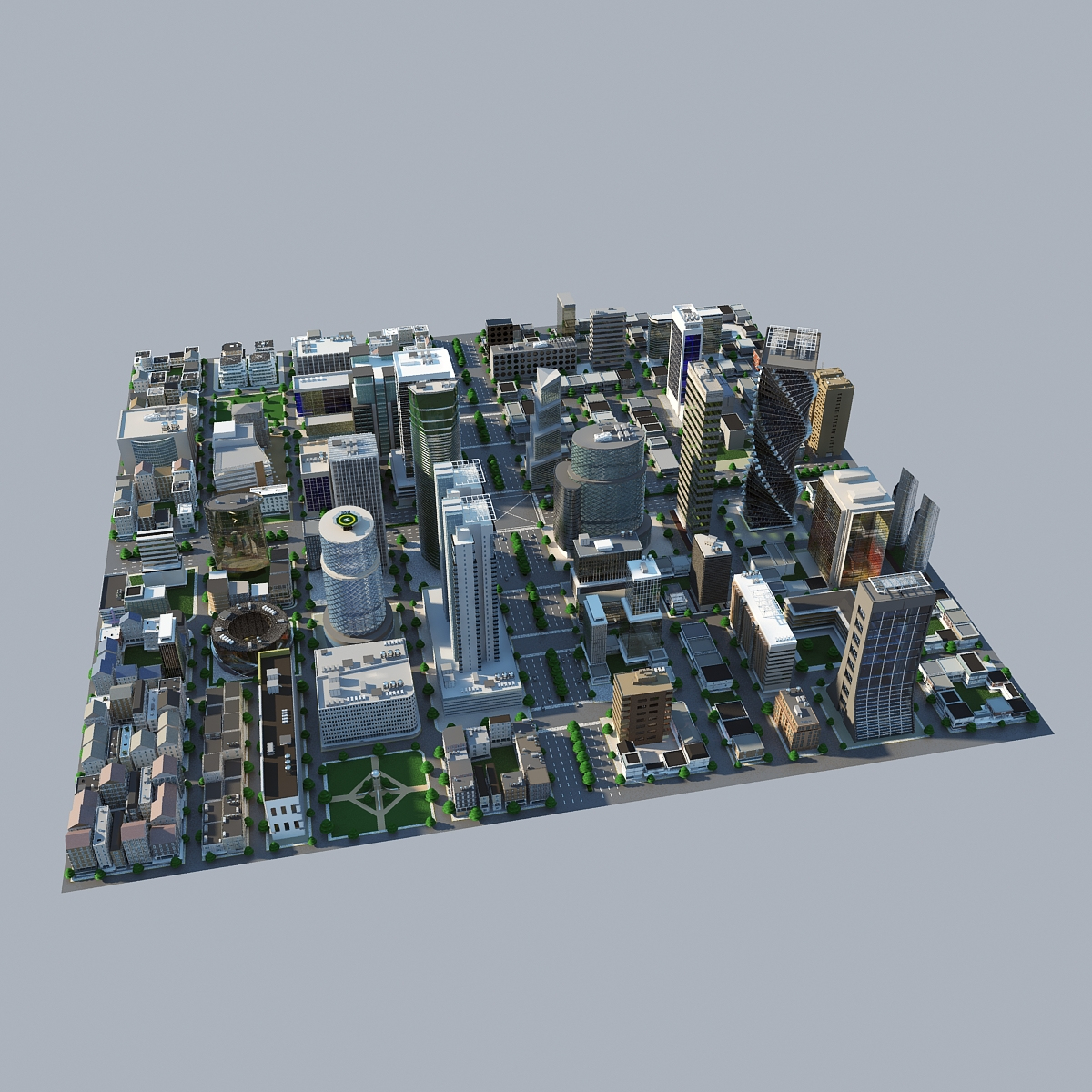 3d max city block cityscapes