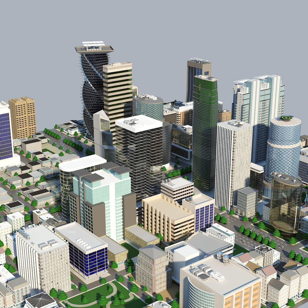 3d max city block cityscapes