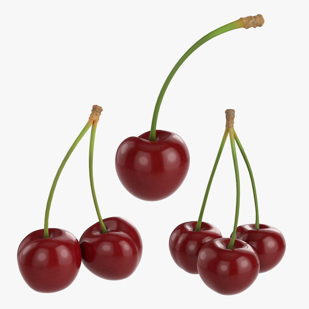 Cherry Single Double Triple 3D - TurboSquid 1795910
