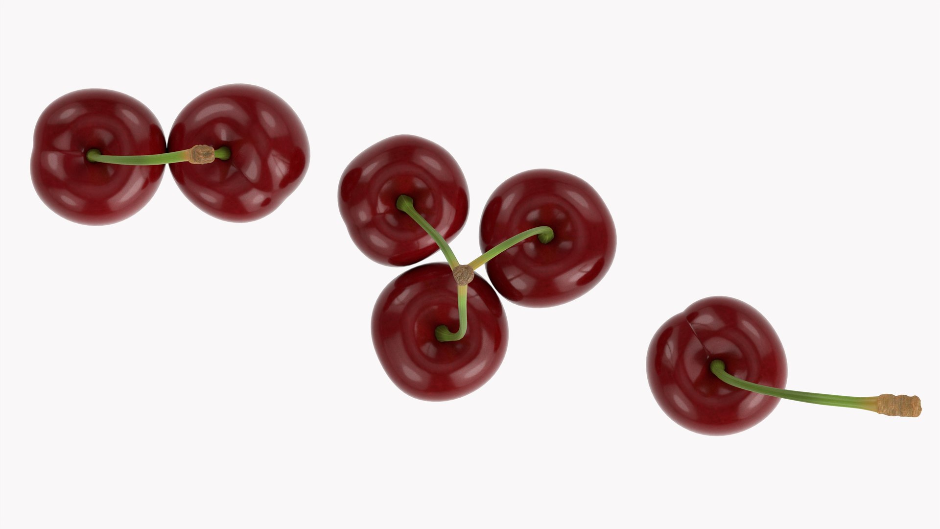 Cherry Single Double Triple 3D - TurboSquid 1795910