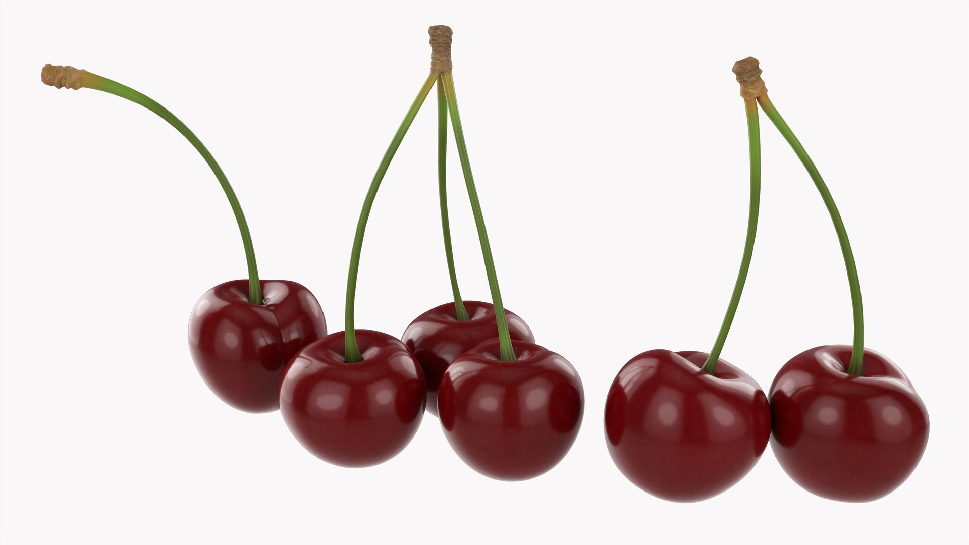 Cherry Single Double Triple 3D - TurboSquid 1795910