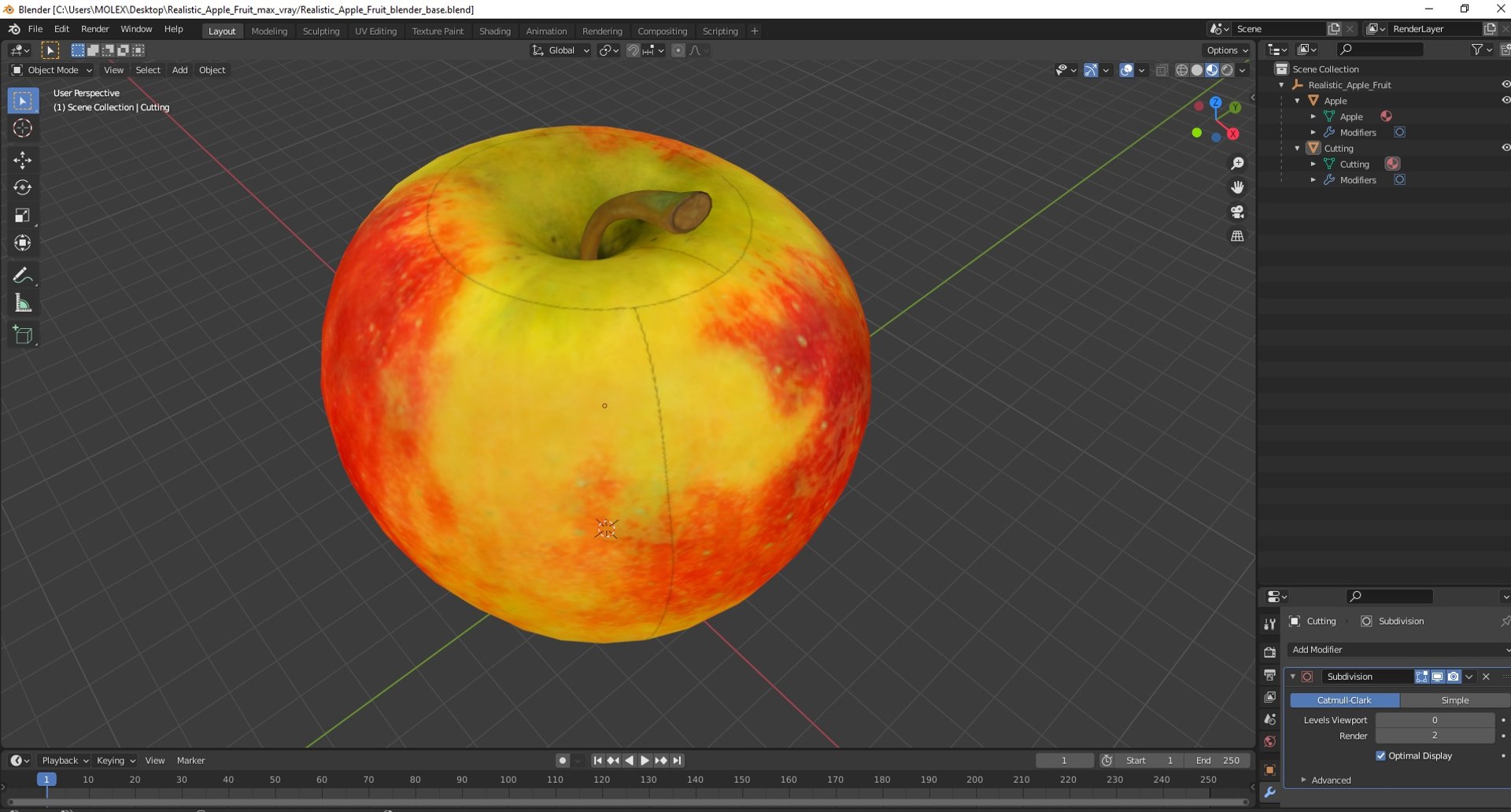Realistic Apple Fruit Model - TurboSquid 2236319