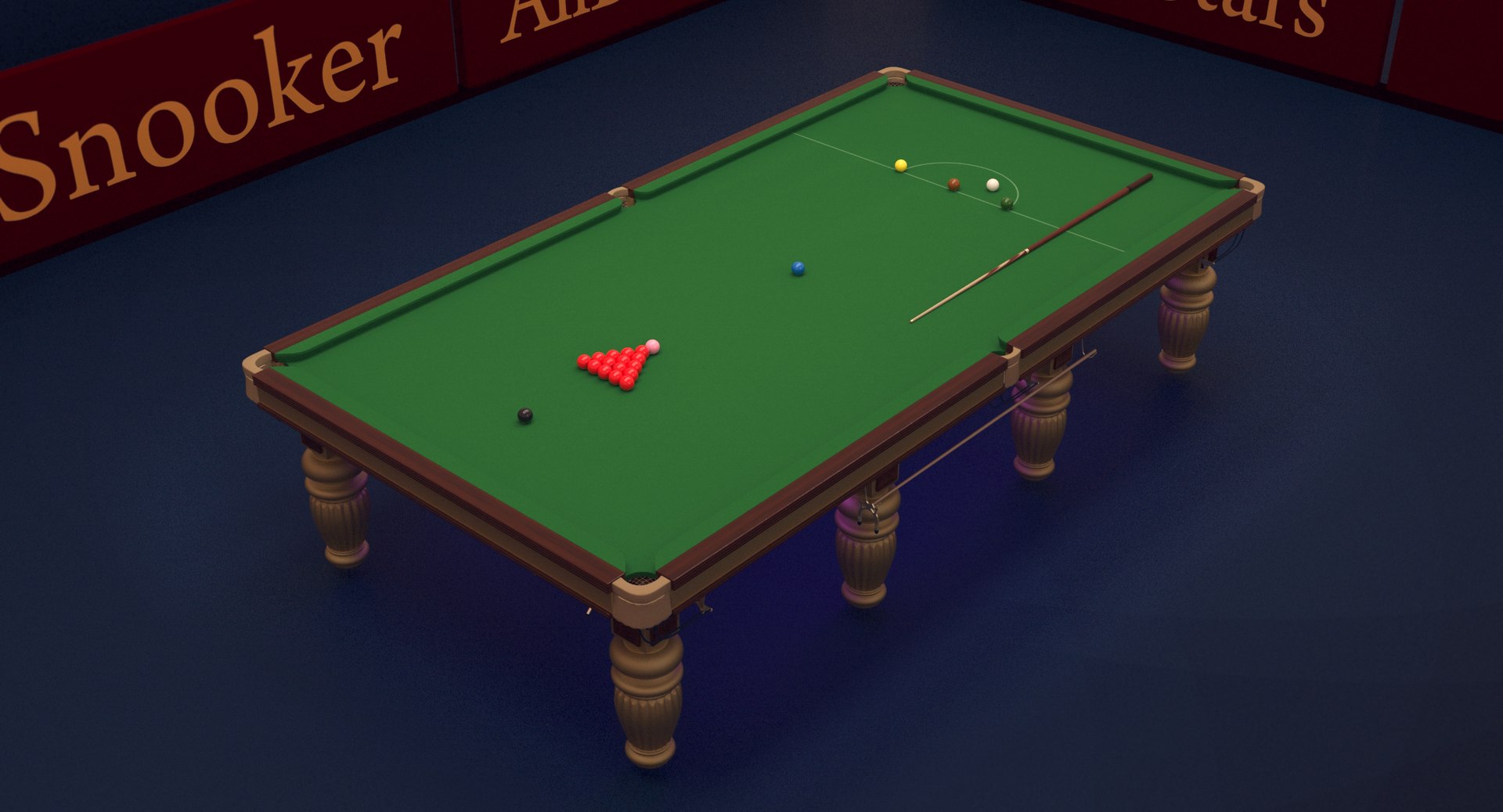 3D 12 snooker billiard table - TurboSquid 1289376
