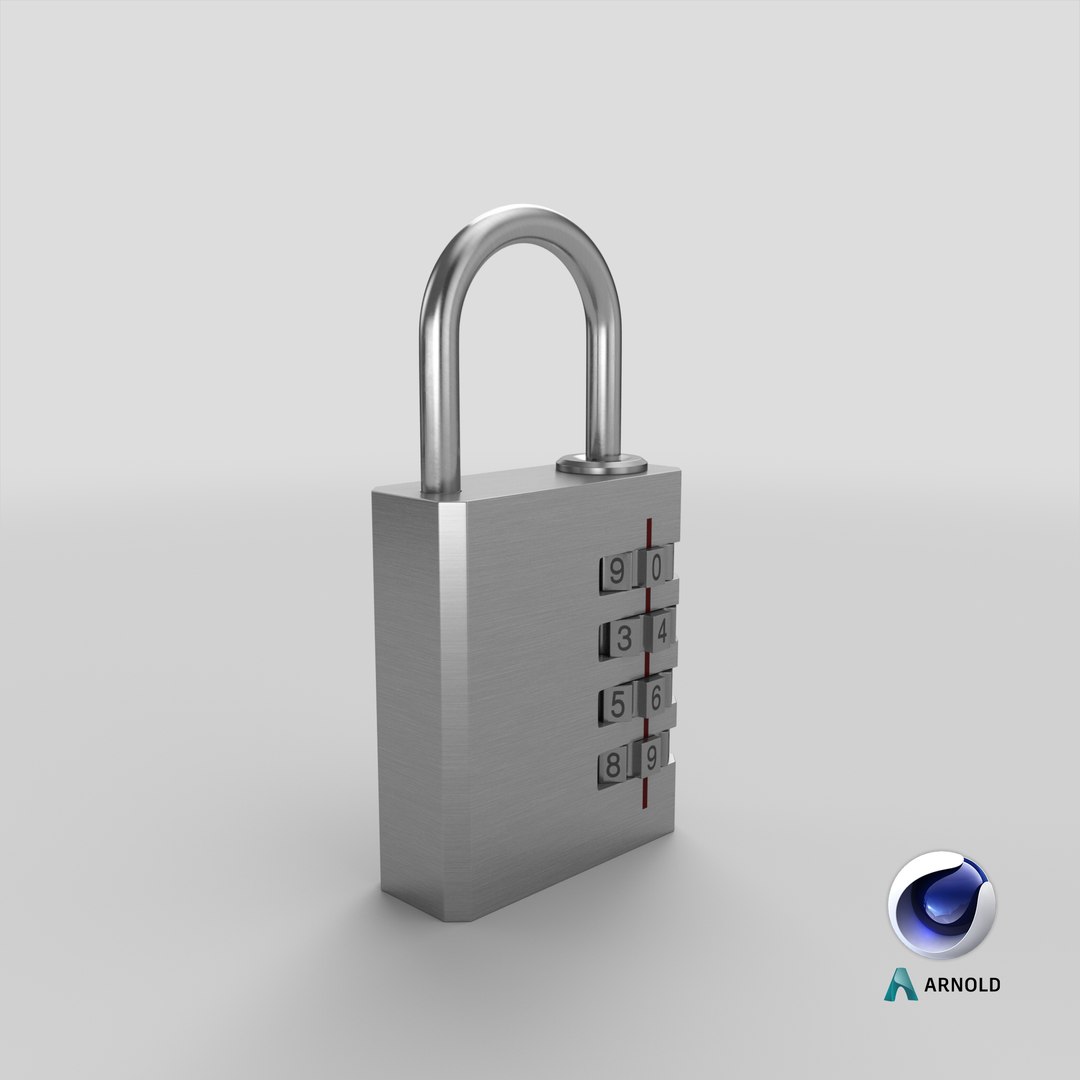 Silver Combination Padlock 3D Model - TurboSquid 1862091