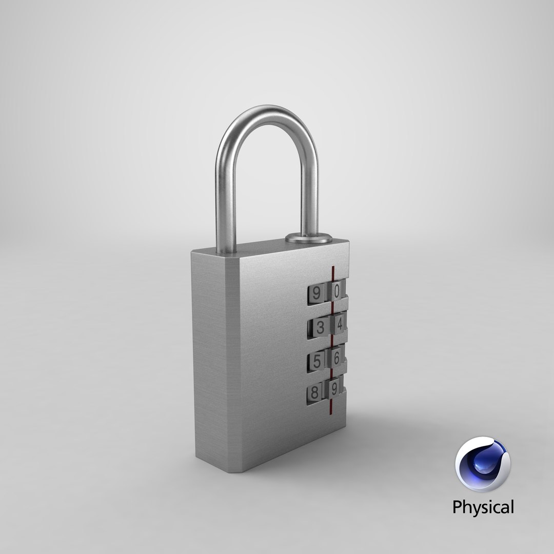 Silver Combination Padlock 3D Model - TurboSquid 1862091