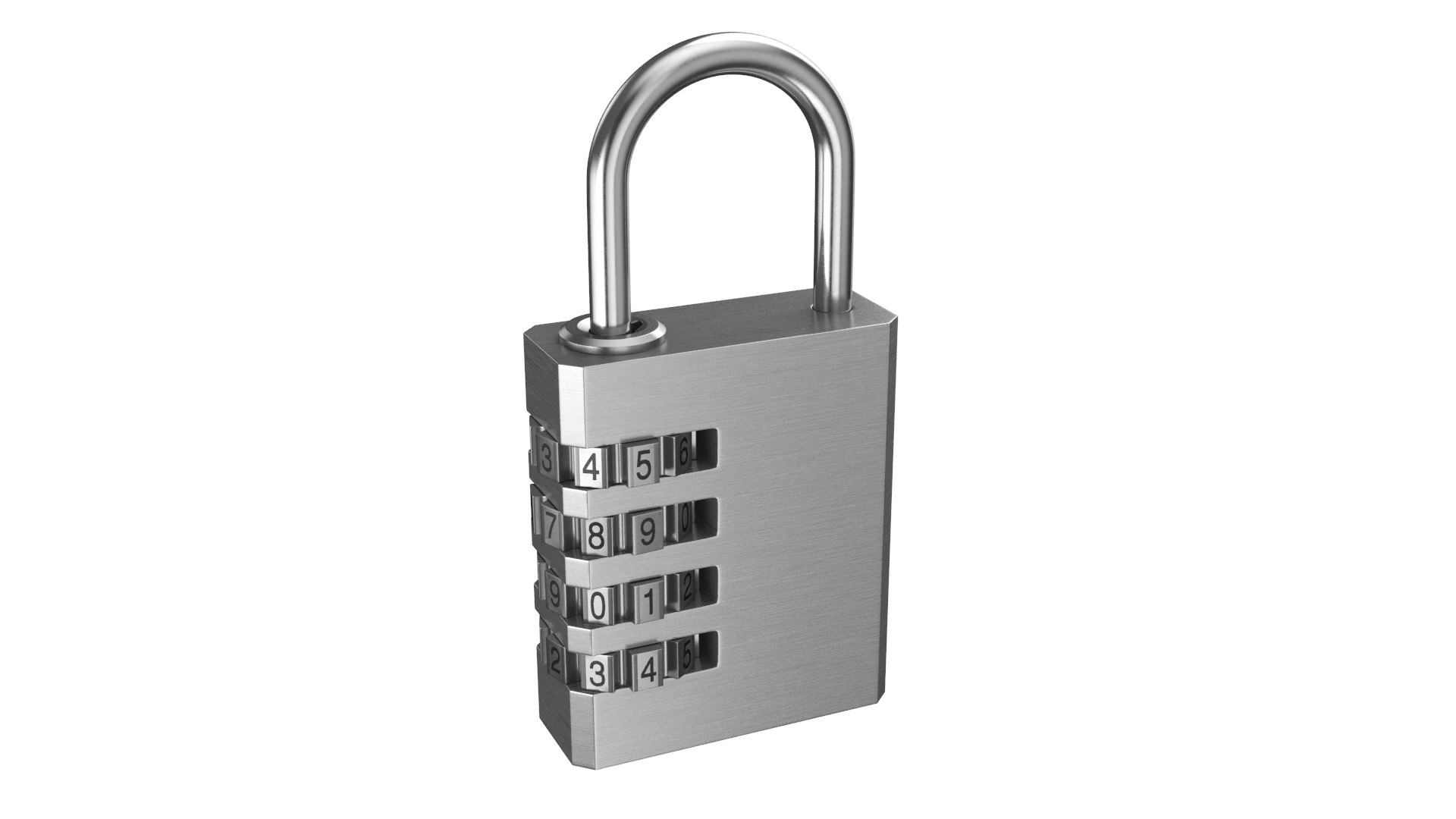 Silver Combination Padlock 3D Model - TurboSquid 1862091