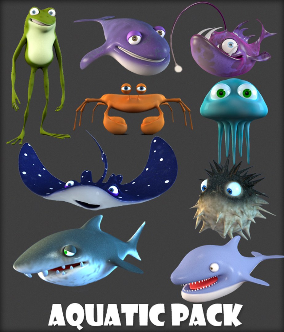 3d Model Character Pack Cartoon Crab