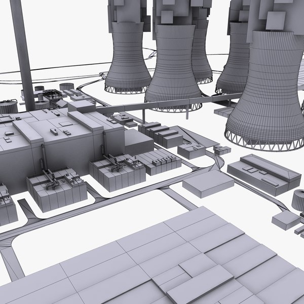 coal-fired thermal power station obj coal-fired thermal power station obj