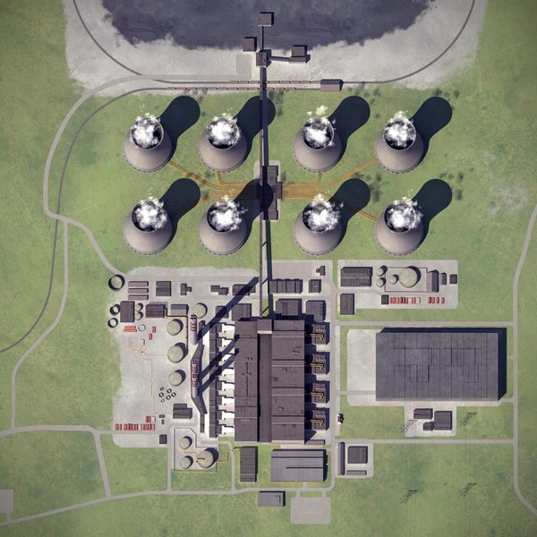 coal-fired thermal power station obj coal-fired thermal power station obj