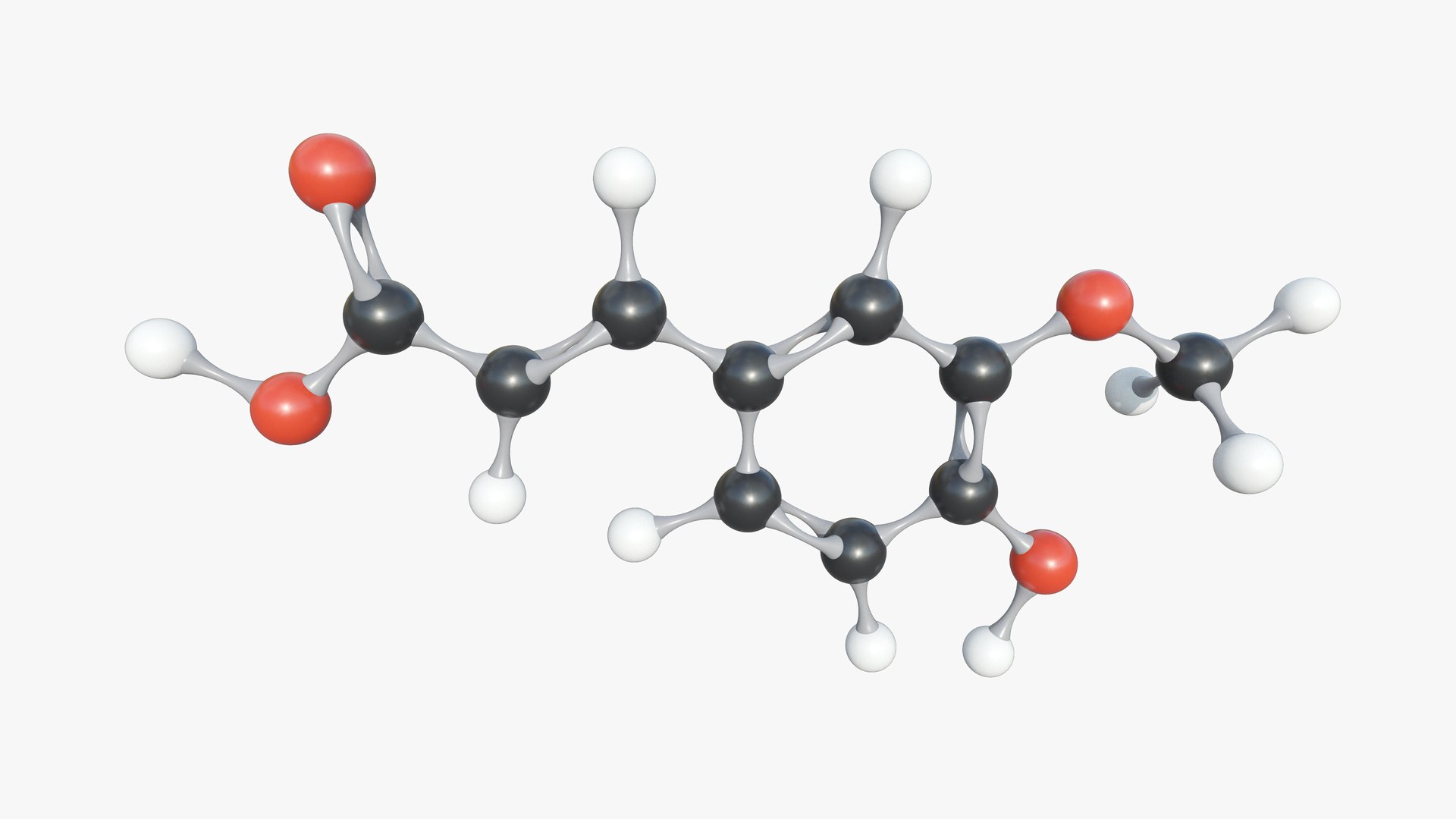 3D Ferulic Acid Molecule With PBR 4K 8K - TurboSquid 1943794