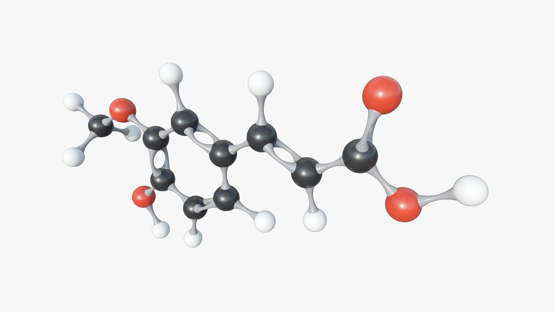 3D Ferulic Acid Molecule With PBR 4K 8K - TurboSquid 1943794