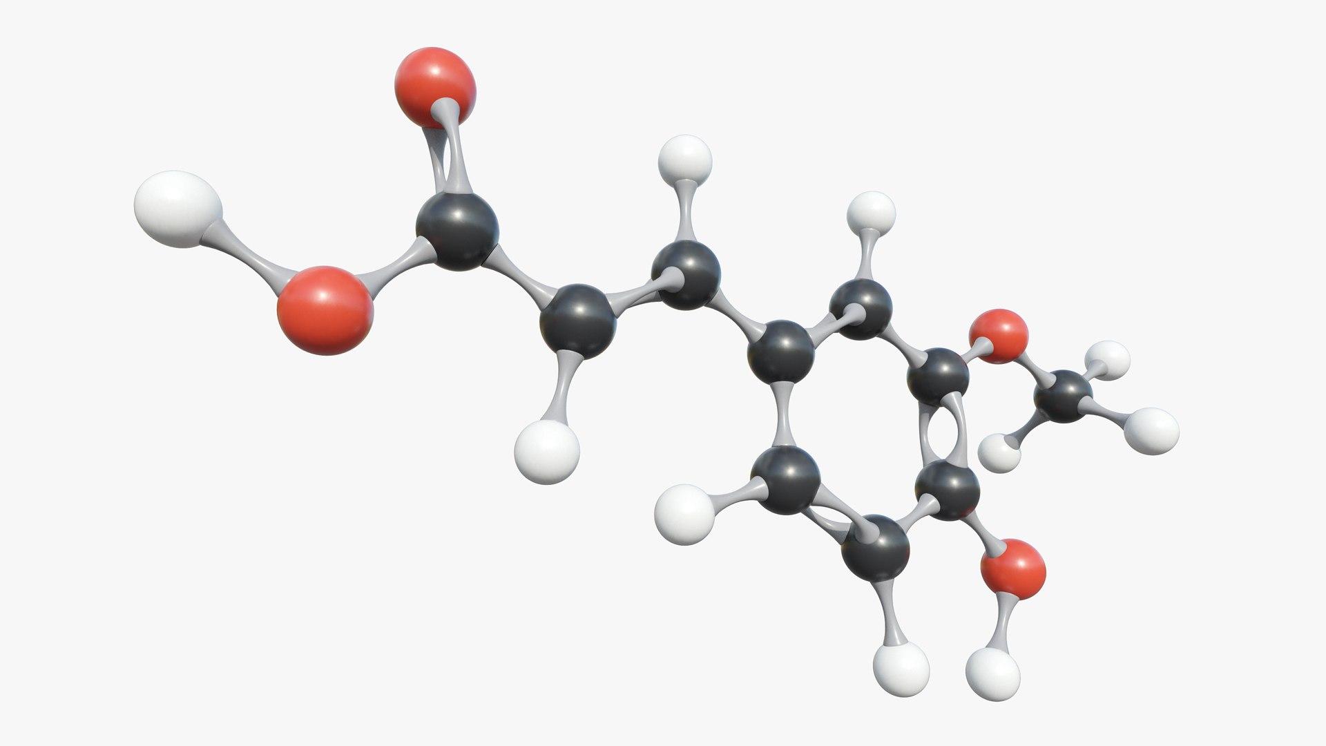 3D Ferulic Acid Molecule With PBR 4K 8K - TurboSquid 1943794
