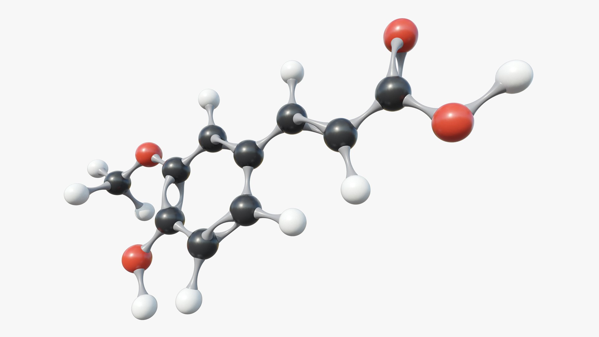 3D Ferulic Acid Molecule With PBR 4K 8K - TurboSquid 1943794